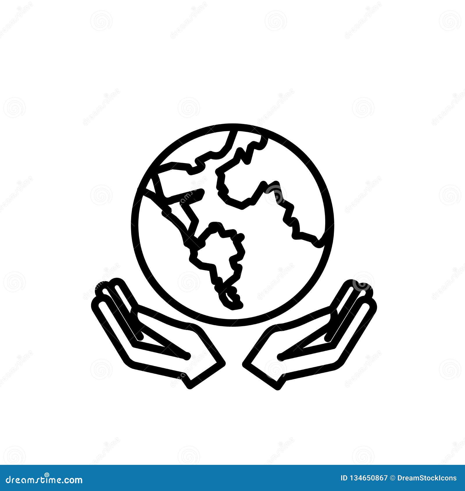 Earth Icon Vector Isolated on White Background, Earth Sign , Line or ...