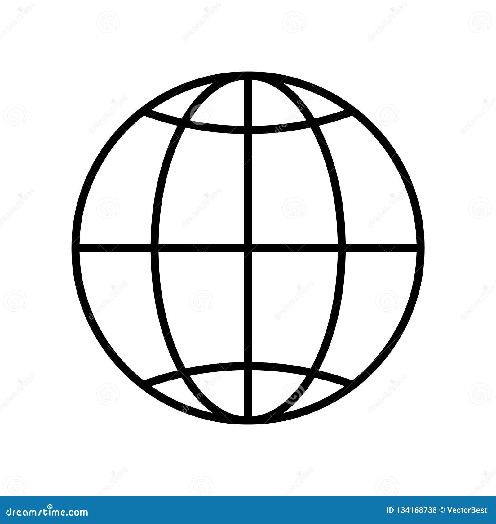 Earth Icon Vector Isolated on White Background, Earth Sign , Thin Line ...