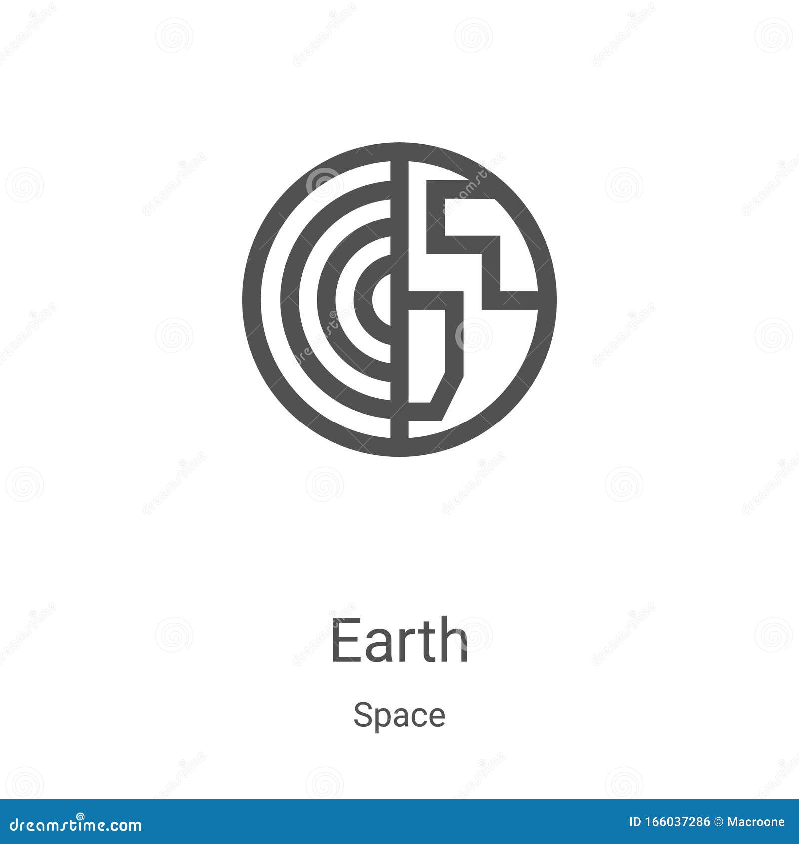 Earth Icon Vector from Space Collection. Thin Line Earth Outline Icon ...
