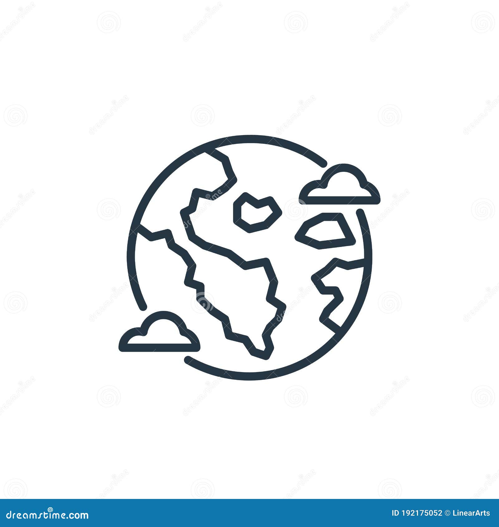 Earth Icon Vector from Space Concept. Thin Line Illustration of Earth ...