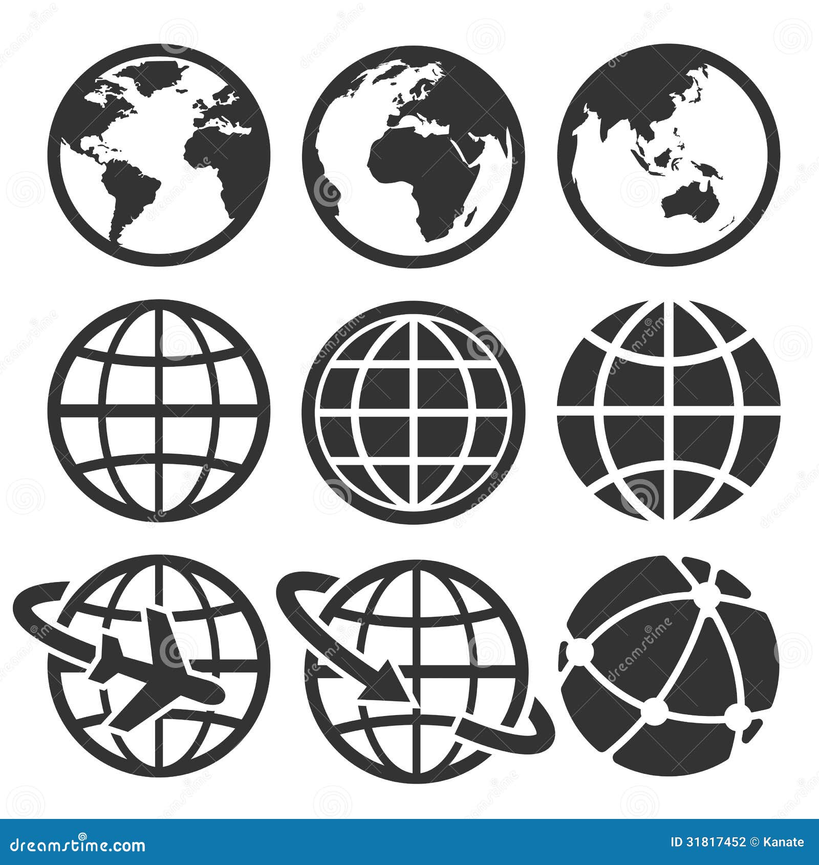Earth Icons Set. Stock Photography - Image: 31817452