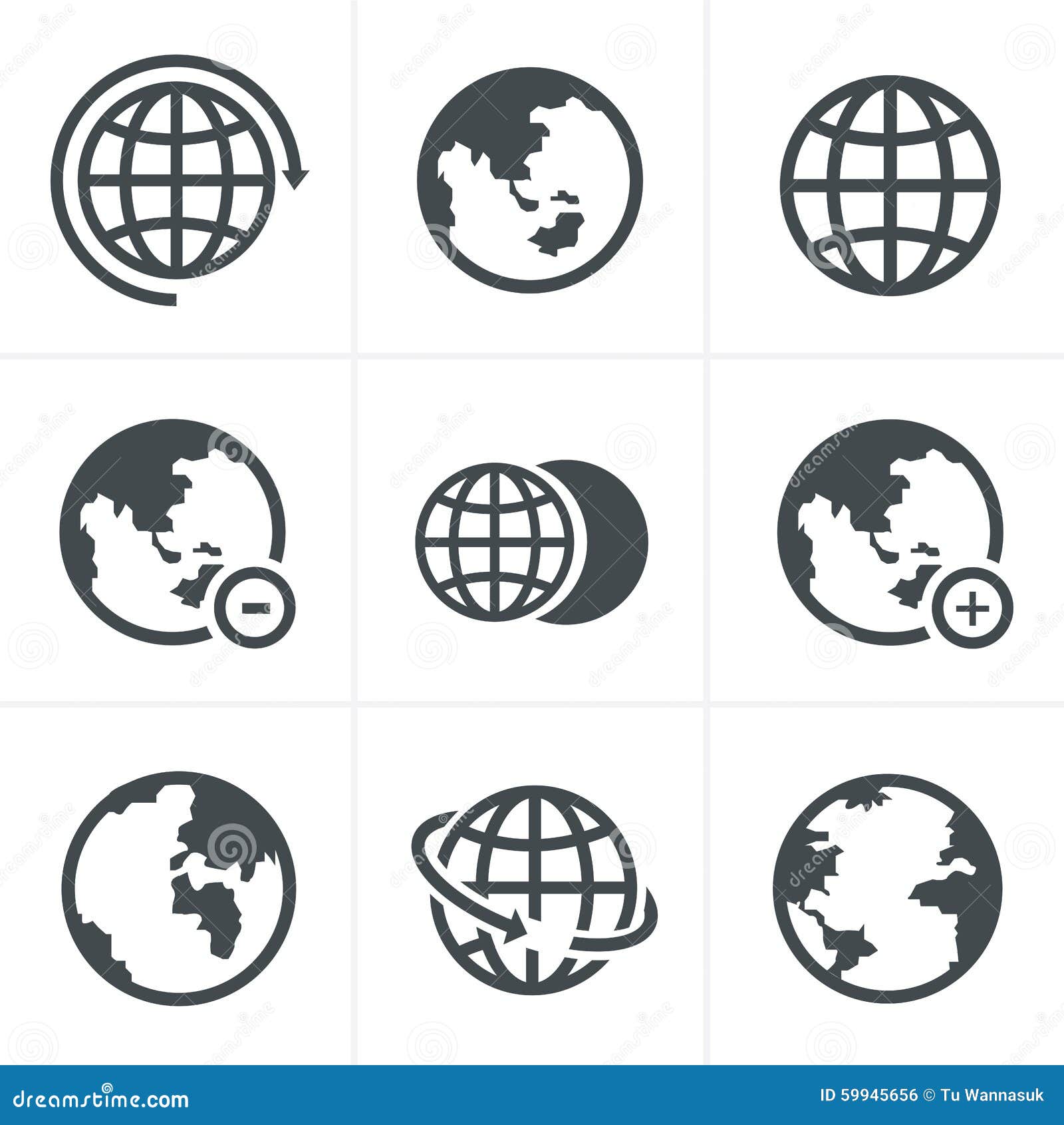 Earth icons set stock illustration. Illustration of cosmos - 59945656
