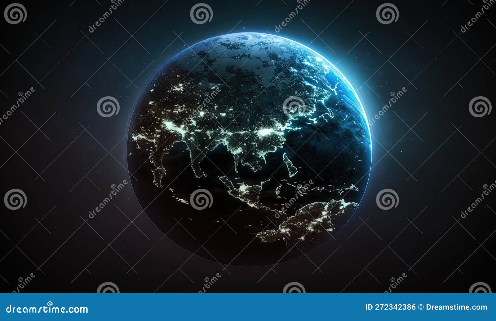 The Earth is Illuminated by the Bright Lights of the City Lights Stock ...