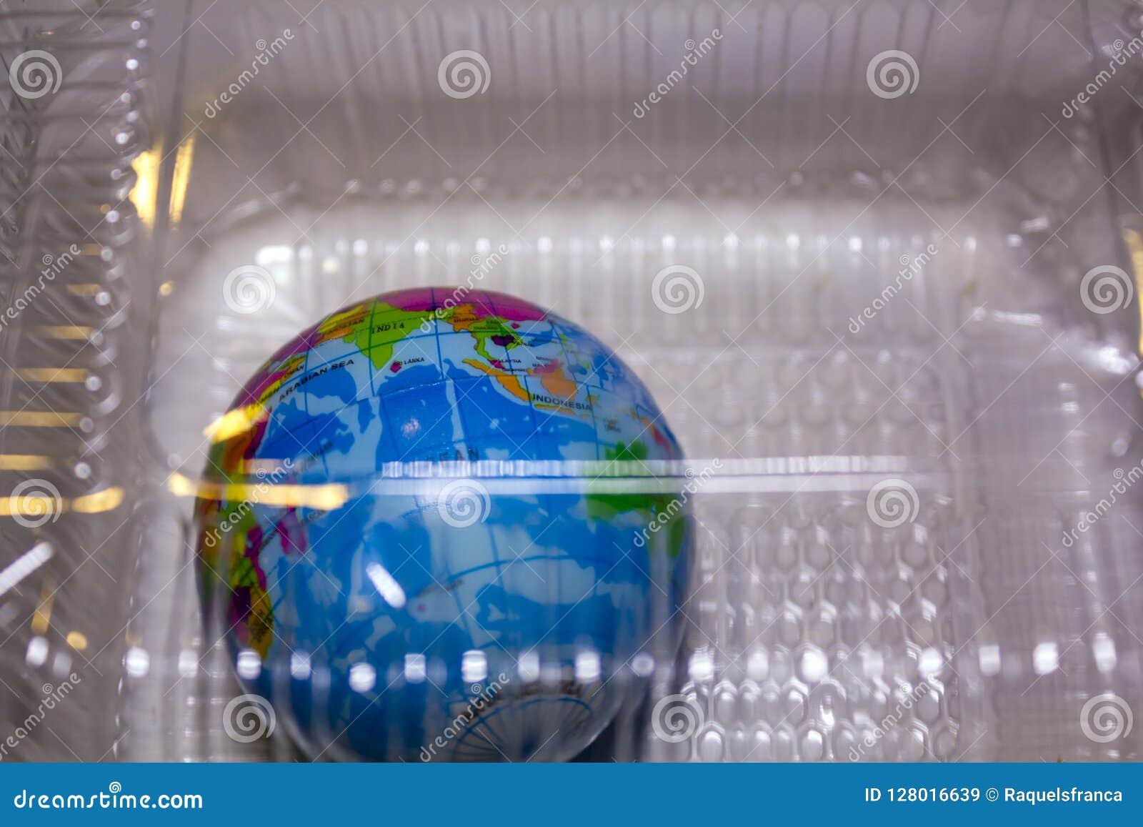 World Inside a Plastic Box. Plastic Pollution Concept Stock Image ...