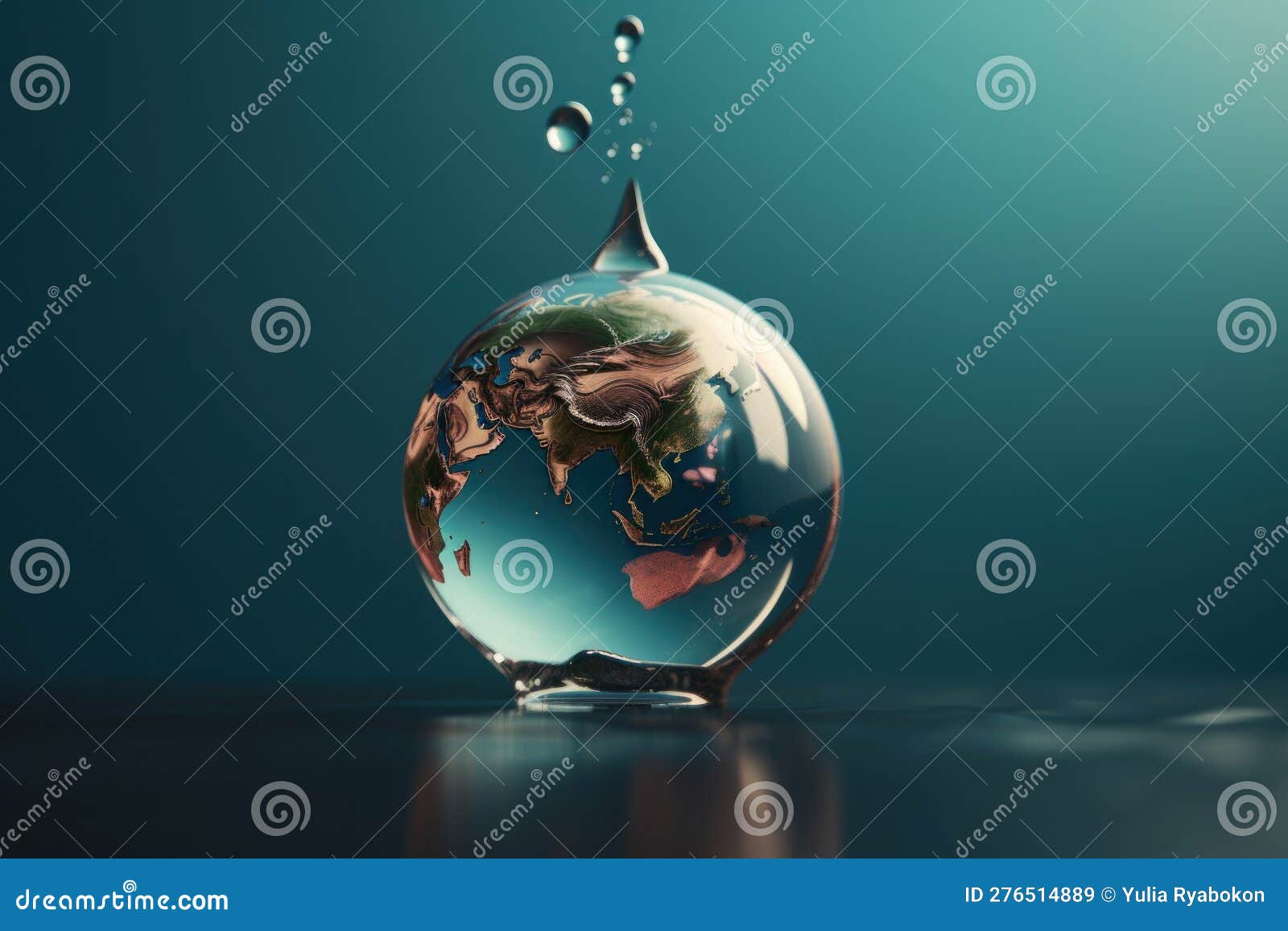 Earth Inside Water Drop. Generate Ai Stock Illustration - Illustration ...