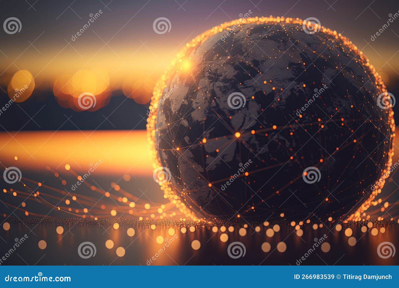 Earth with Internet Conection. Technology and Communication Concept ...