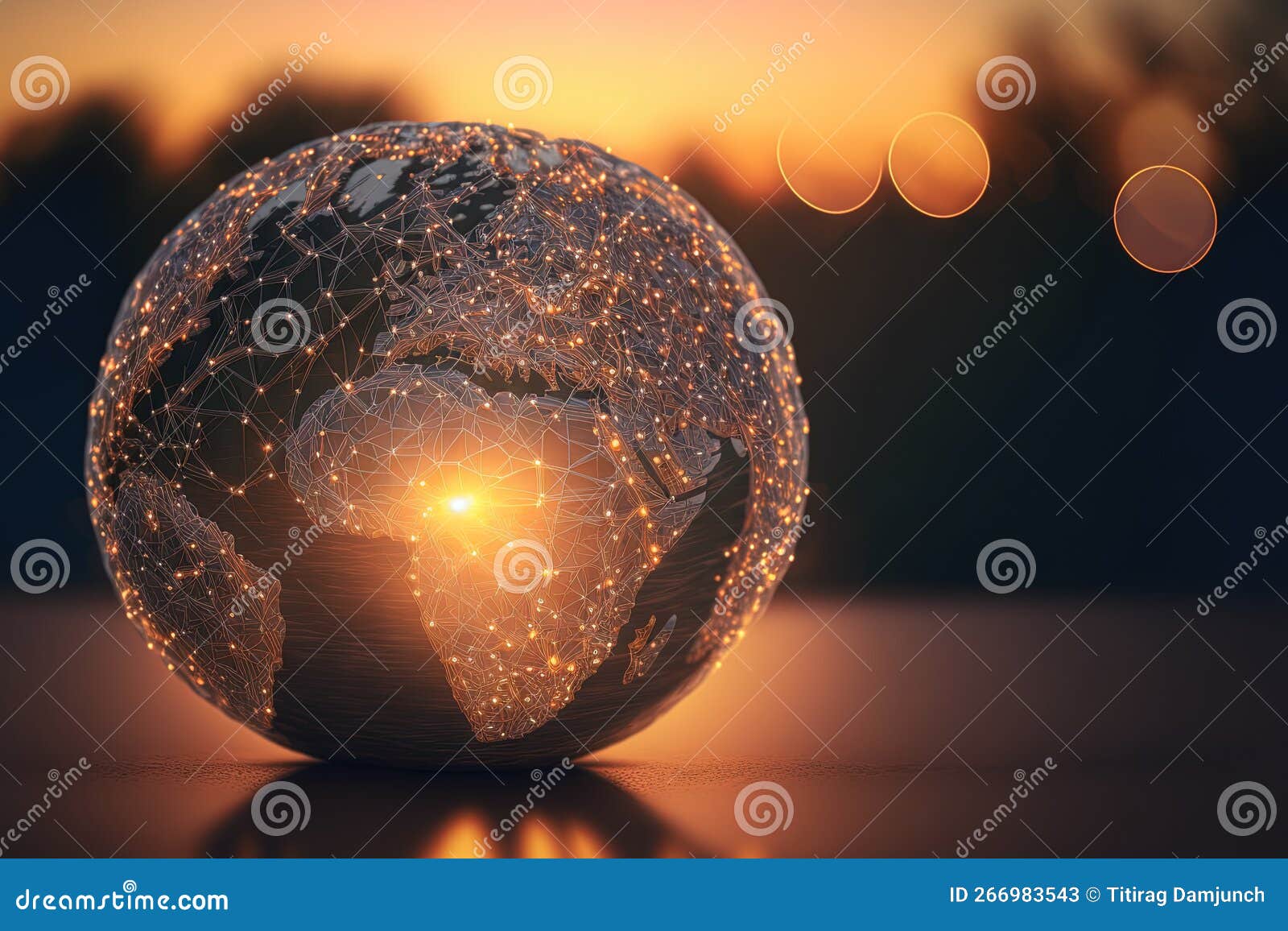 Earth with Internet Conection. Technology and Communication Concept ...