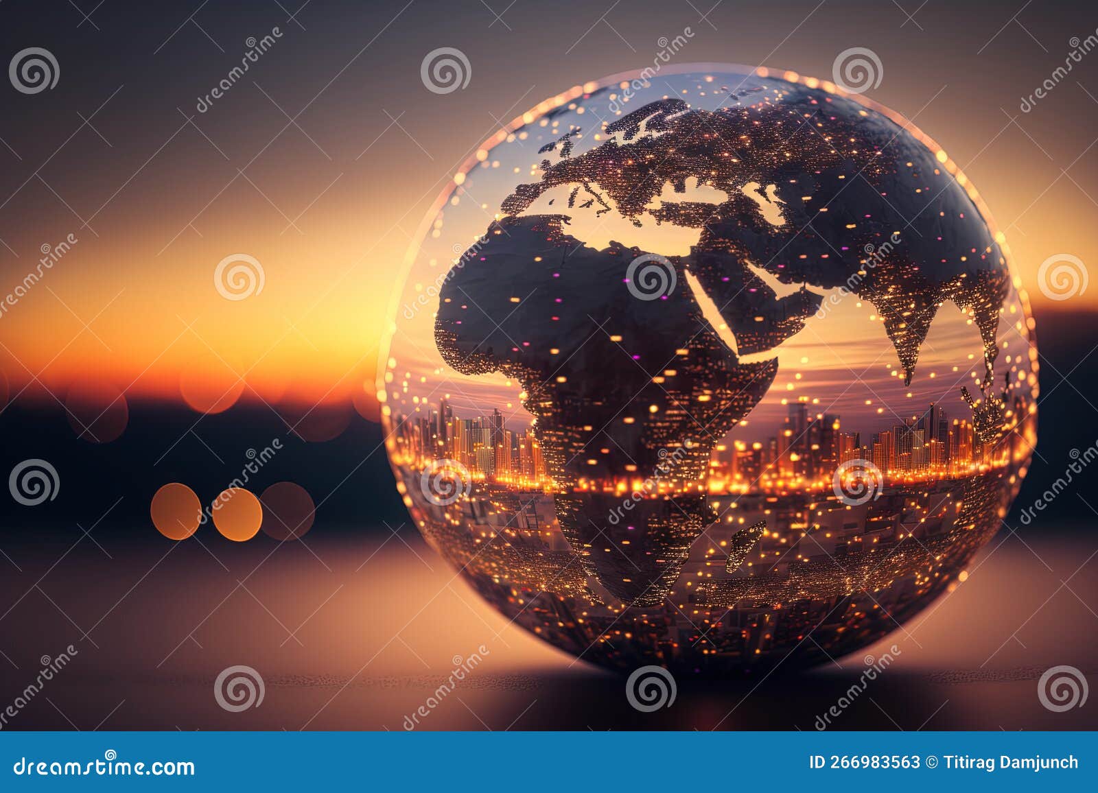 Earth with Internet Conection. Technology and Communication Concept ...