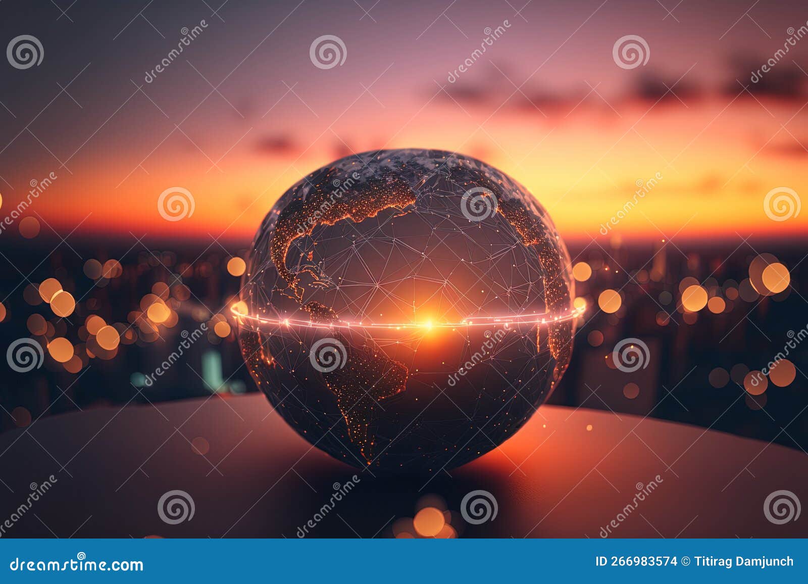 Earth with Internet Conection. Technology and Communication Concept ...