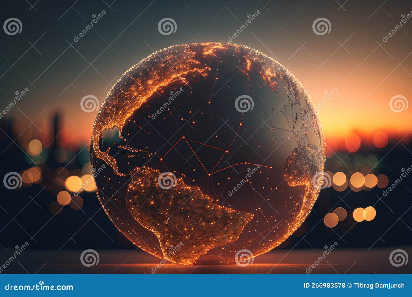 Earth with Internet Conection. Technology and Communication Concept ...