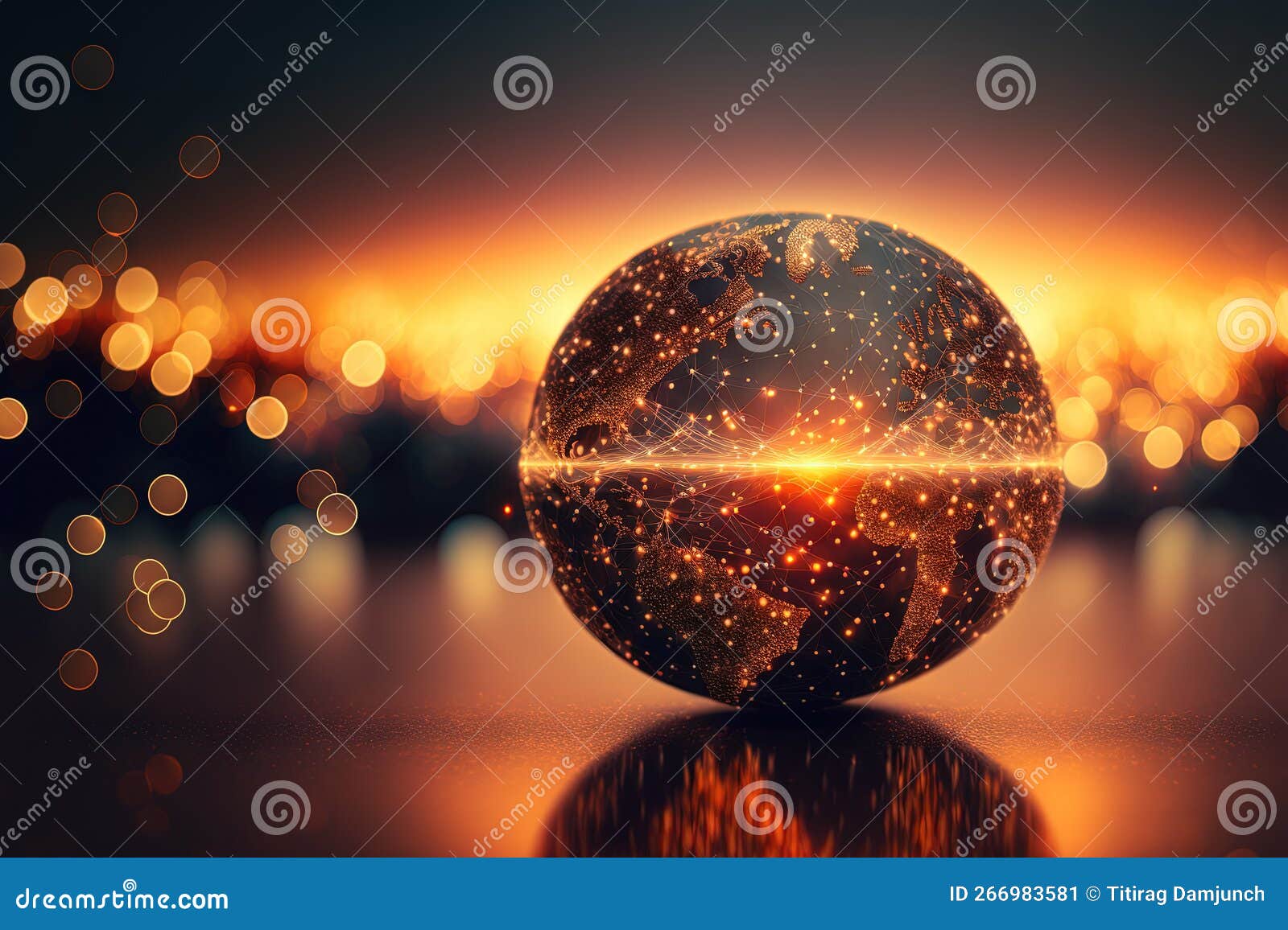 Earth with Internet Conection. Technology and Communication Concept ...