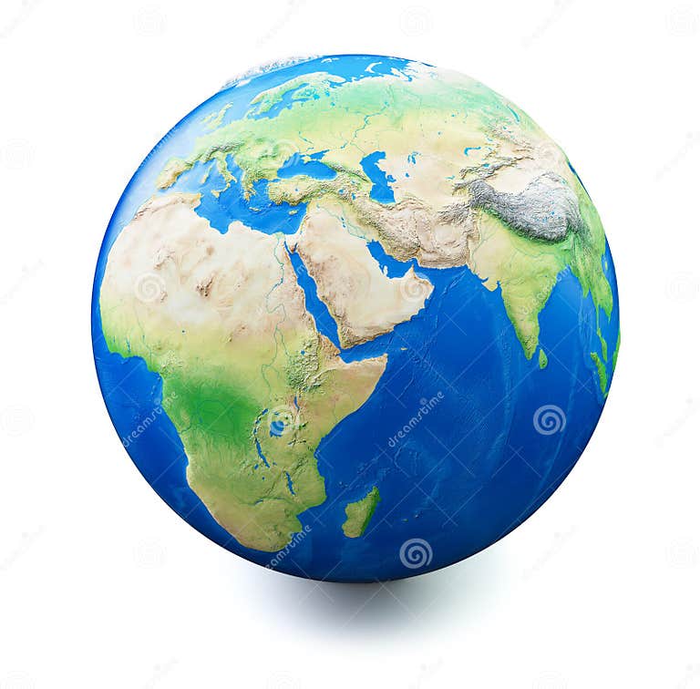 Earth Isolated on White Background Stock Image - Image of earth ...