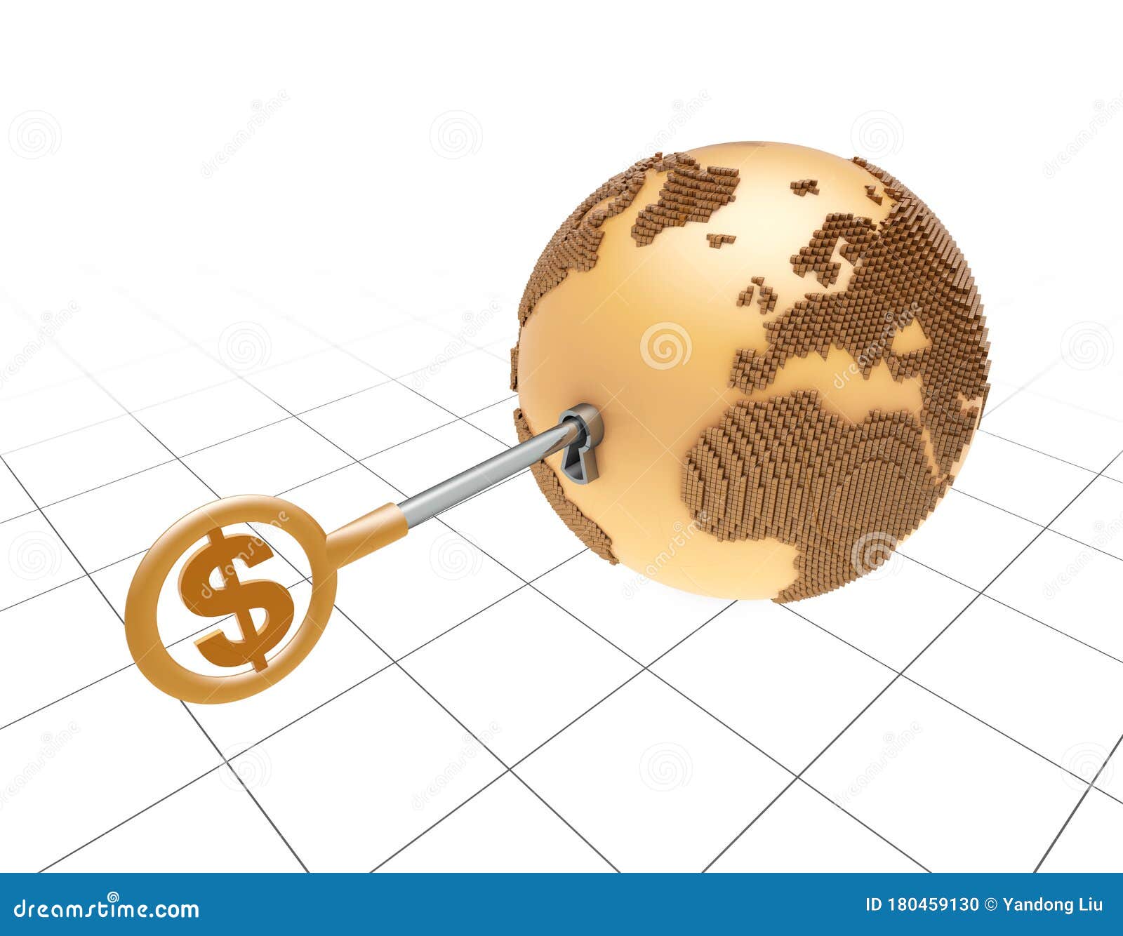 Earth and Key Dollar Currency Symbol, Global Economic Development and ...