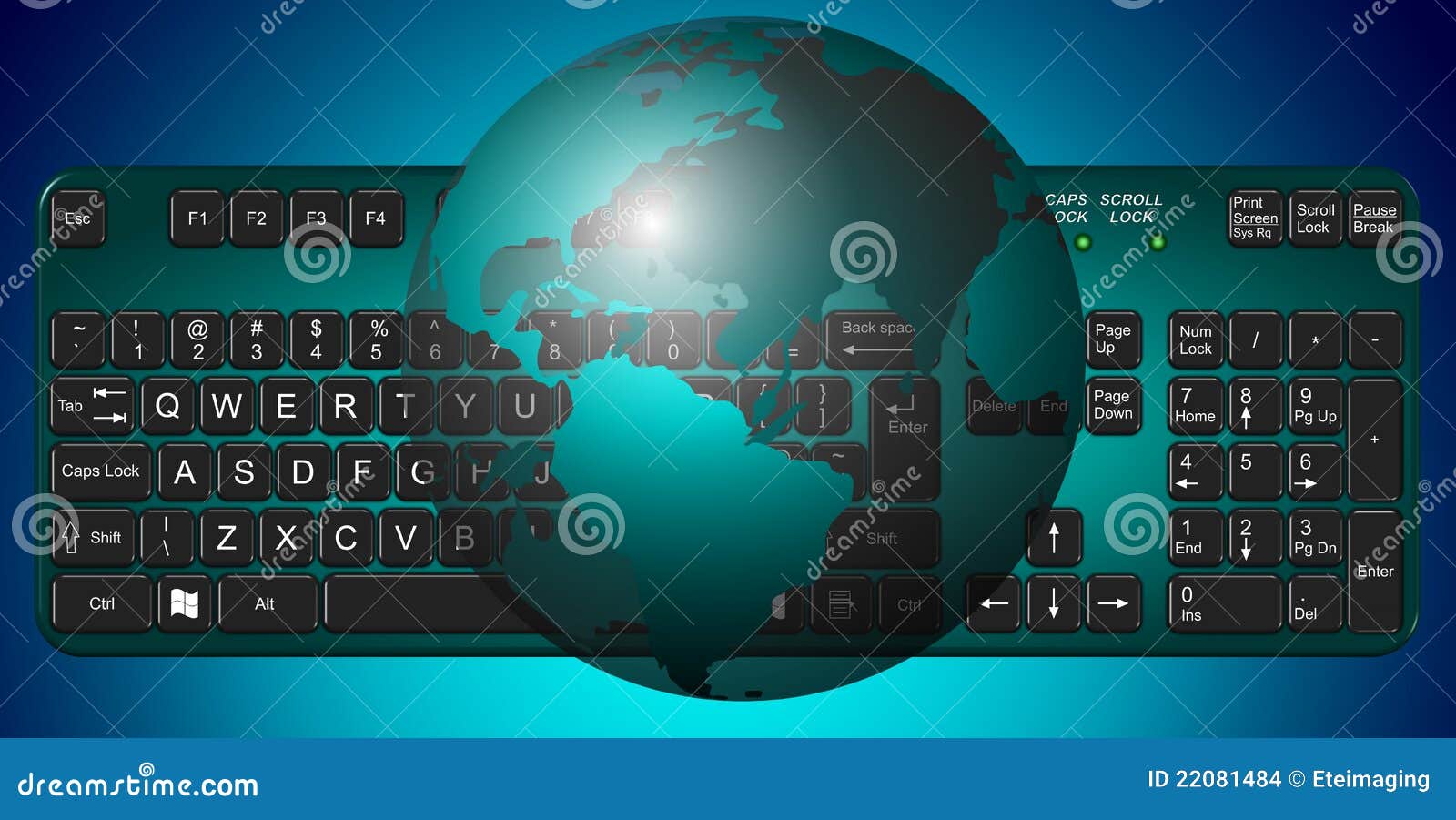 Earth and keyboard editorial stock image. Illustration of industry ...