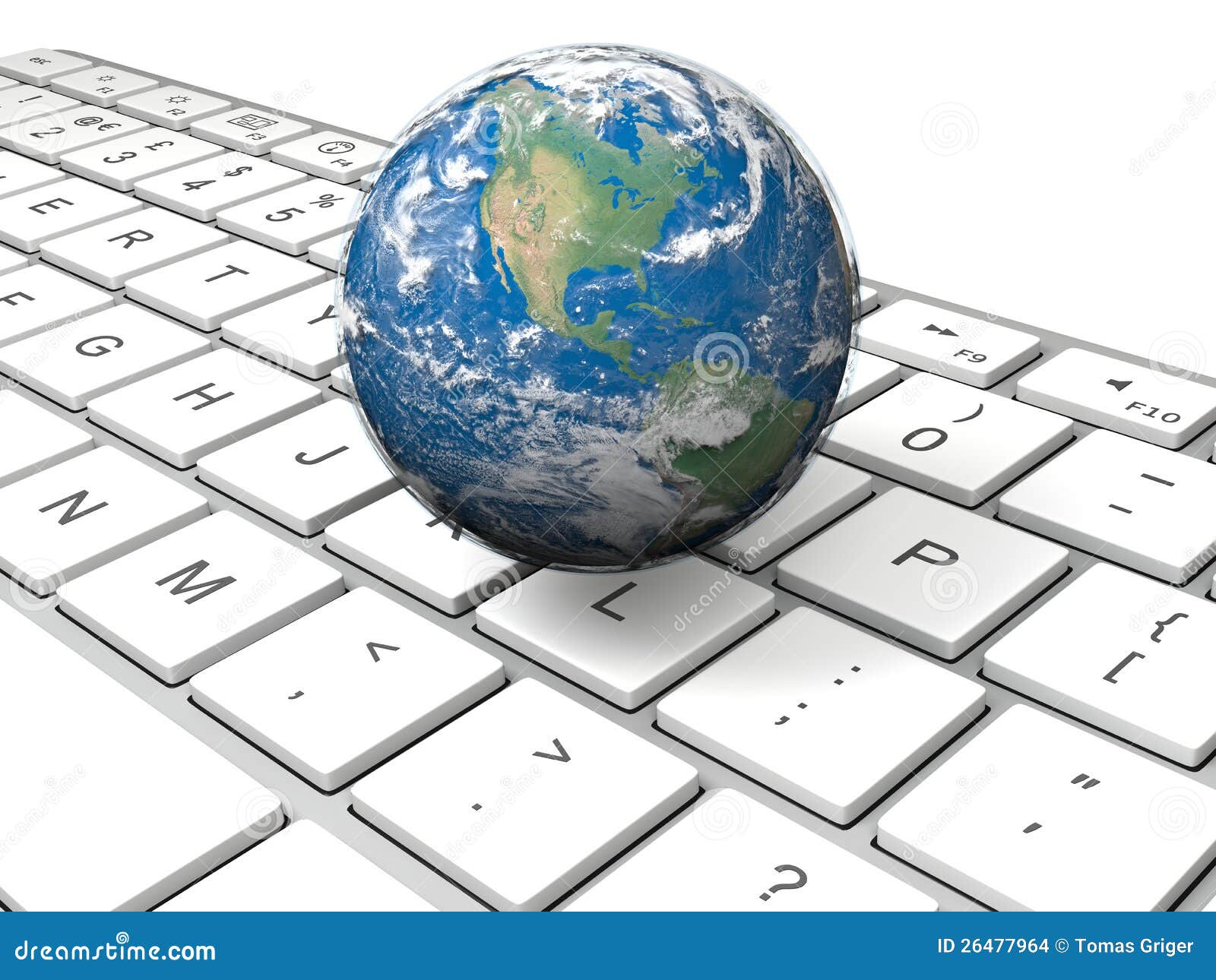 Earth on keyboard stock illustration. Illustration of model - 26477964
