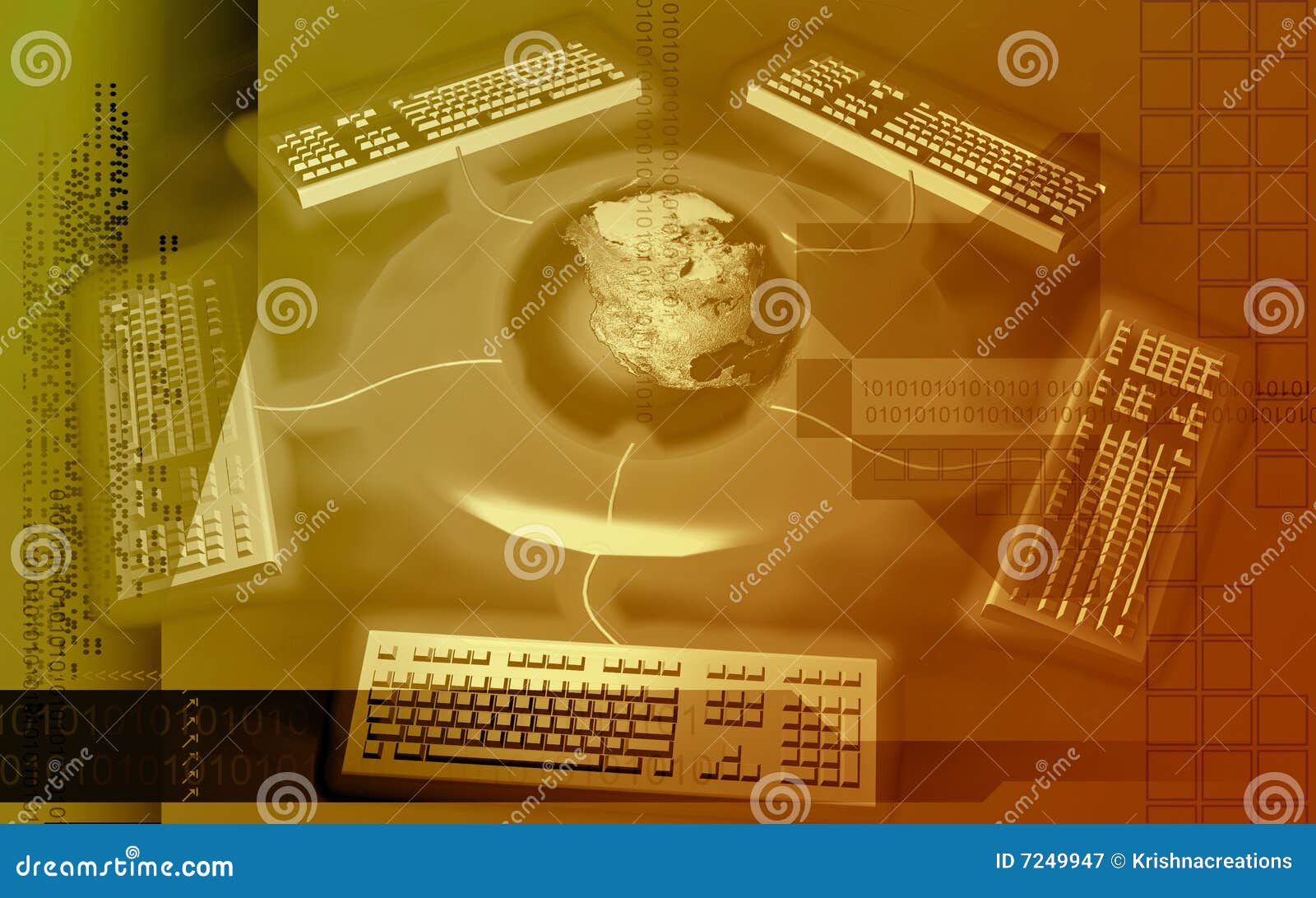 Earth and keyboard stock illustration. Illustration of cooperation ...