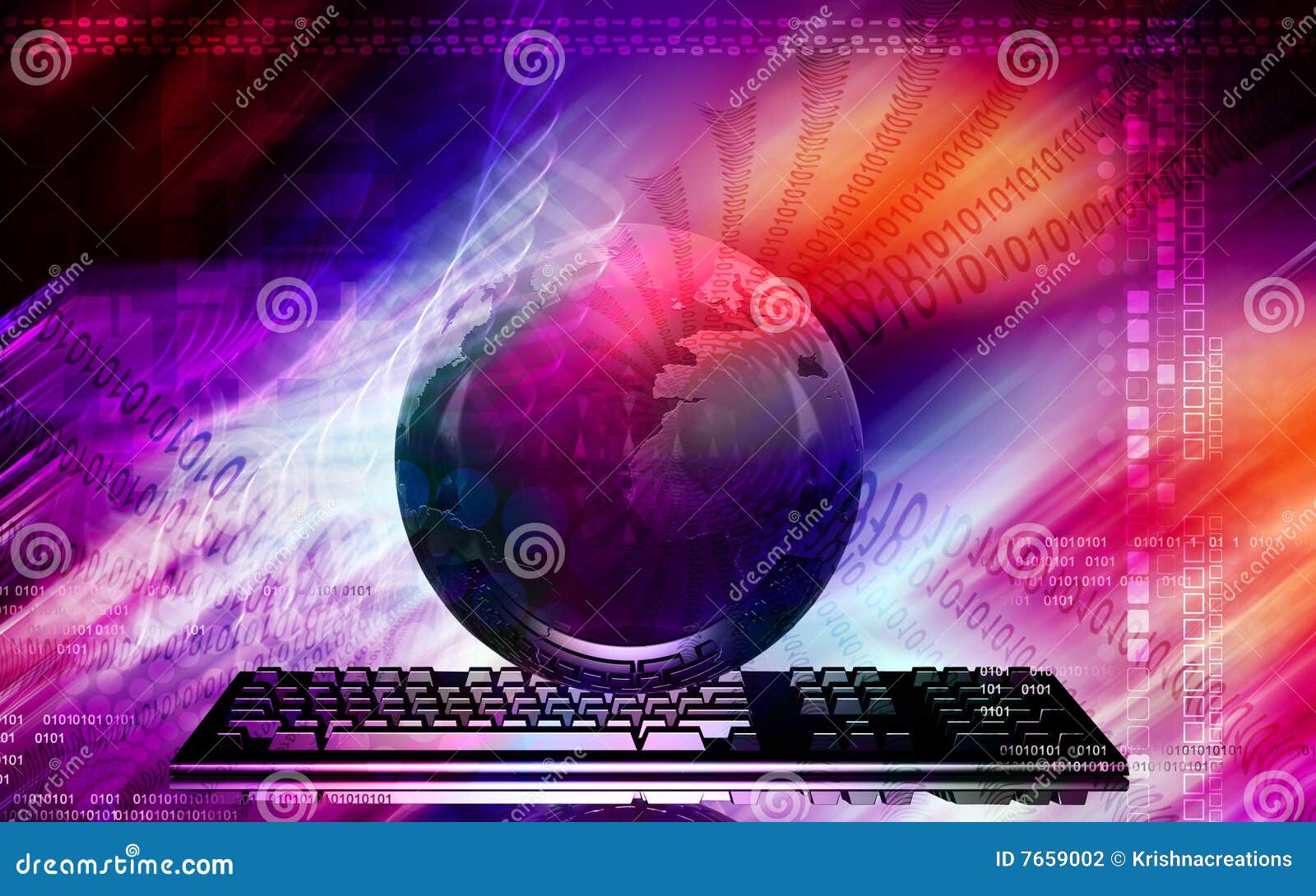 Earth and keyboard stock illustration. Illustration of success - 7659002