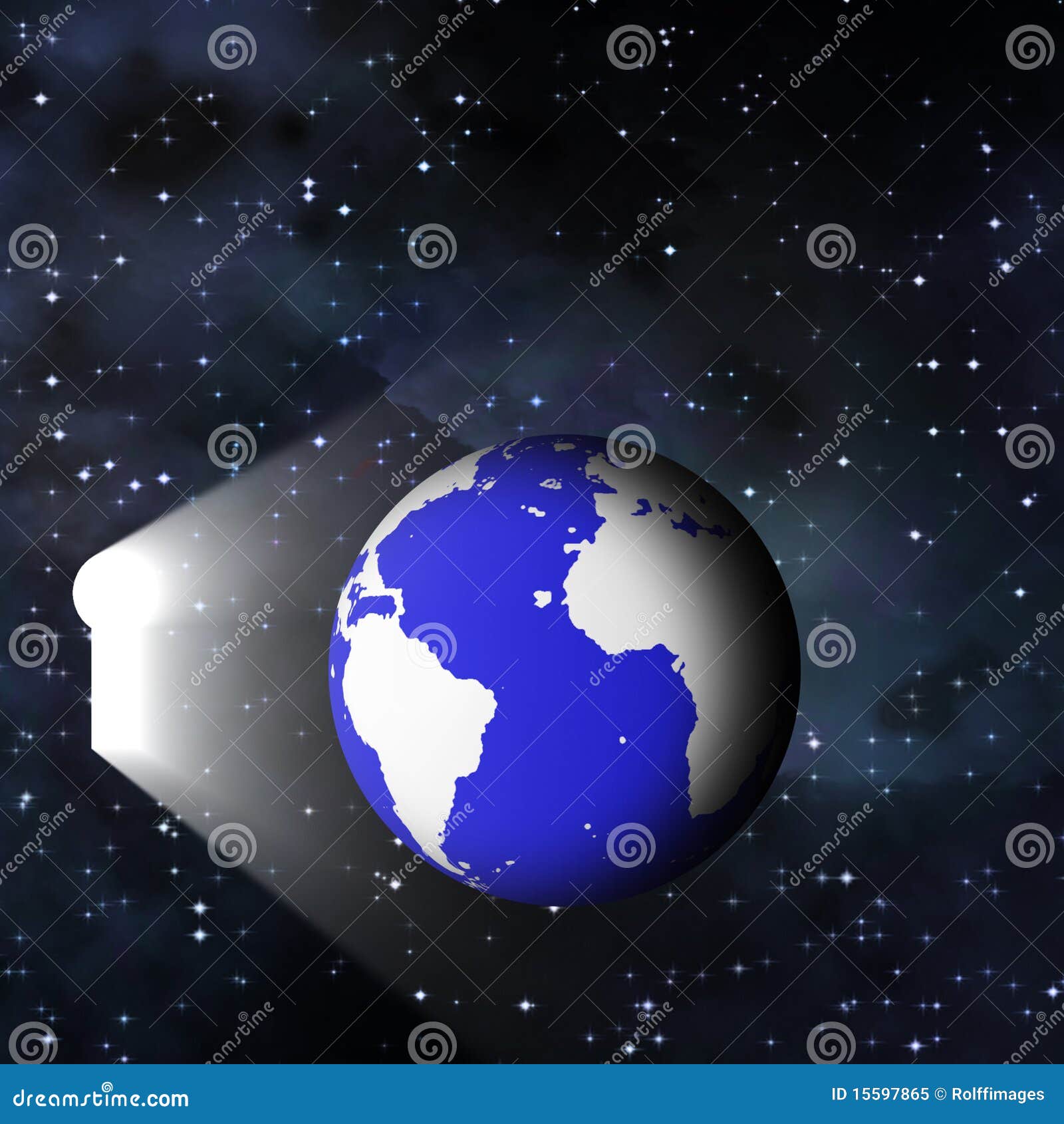 Earth and keyhole stock illustration. Illustration of blue - 15597865