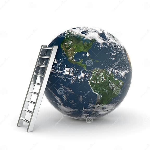 Earth and ladder stock illustration. Illustration of global - 11153250