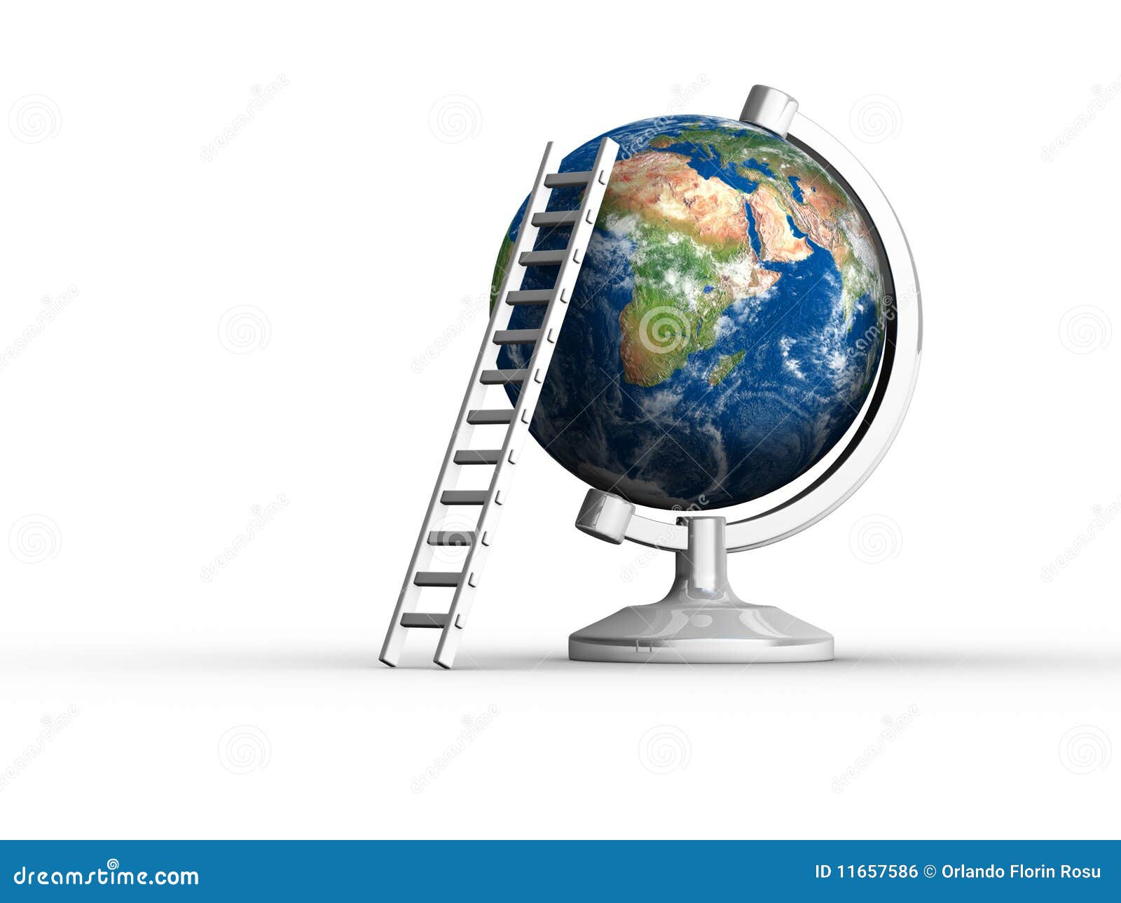 Earth with ladder stock illustration. Illustration of global - 11657586
