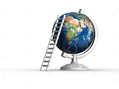 Earth with ladder stock illustration. Illustration of global - 11657586