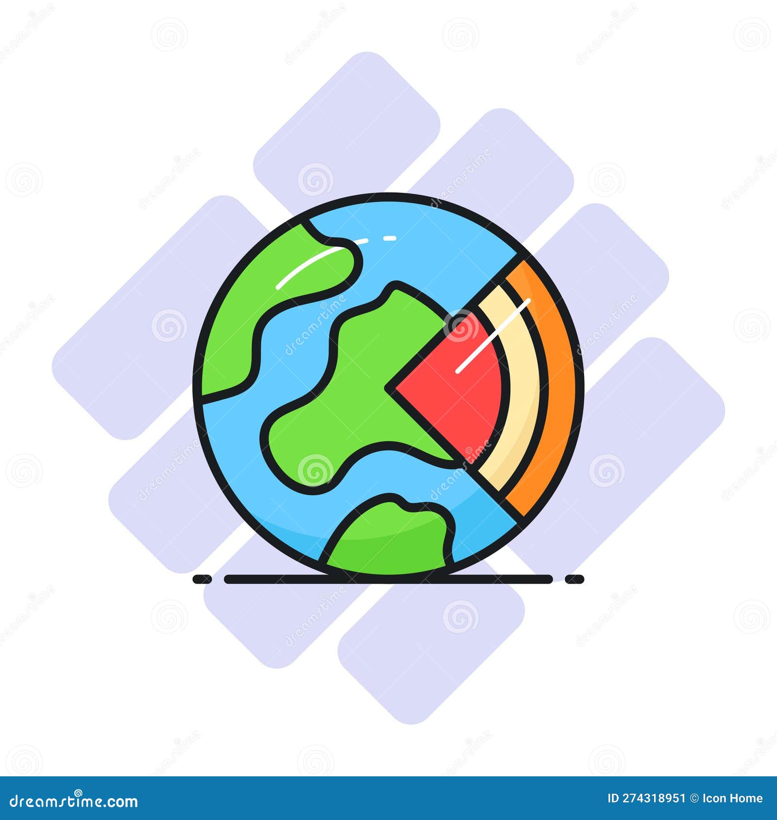 Earth Layers Vector Design in Modern Style, Geology Icon in Trendy ...