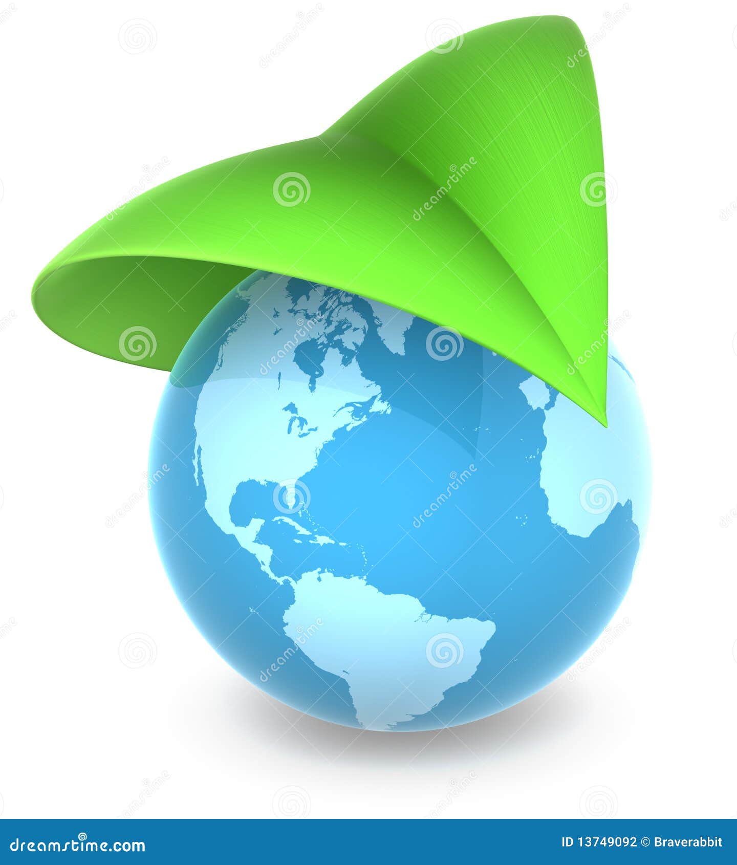 Earth with leaf stock illustration. Illustration of protection - 13749092