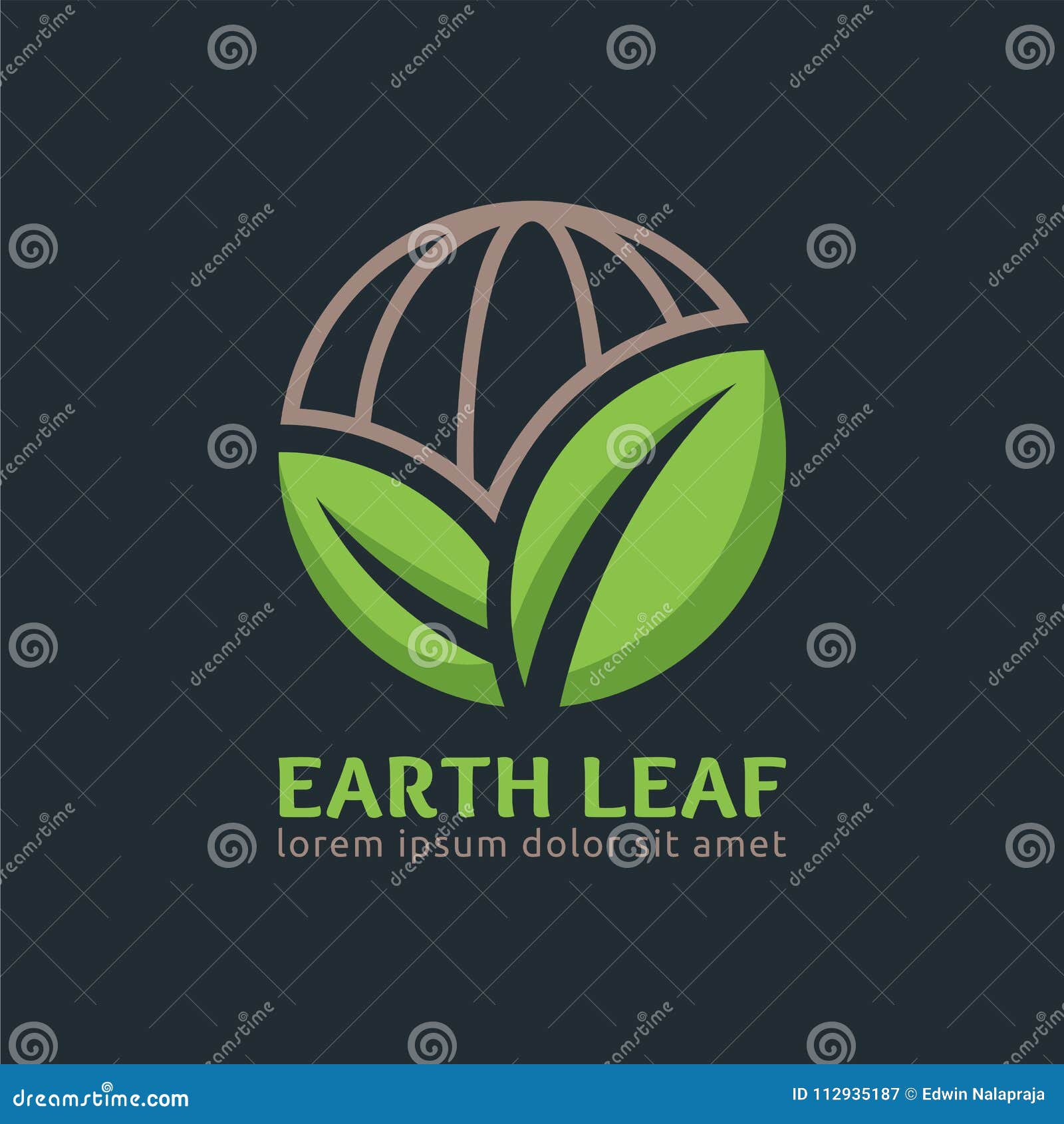 Earth Leaf Logo Design Template, Easy To Customize. Earth Leaf Stock ...