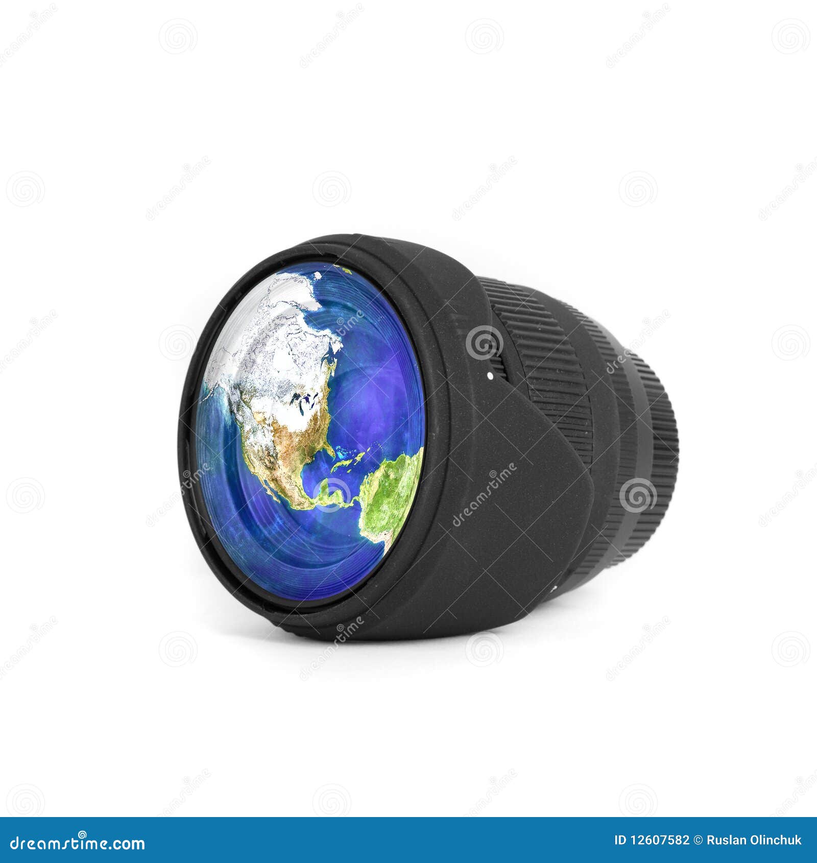 Earth at lens stock photo. Image of cinema, black, earth - 12607582