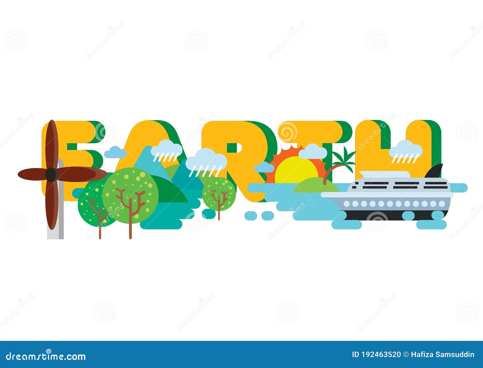 Earth Lettering Design. Vector Illustration Decorative Design Stock ...