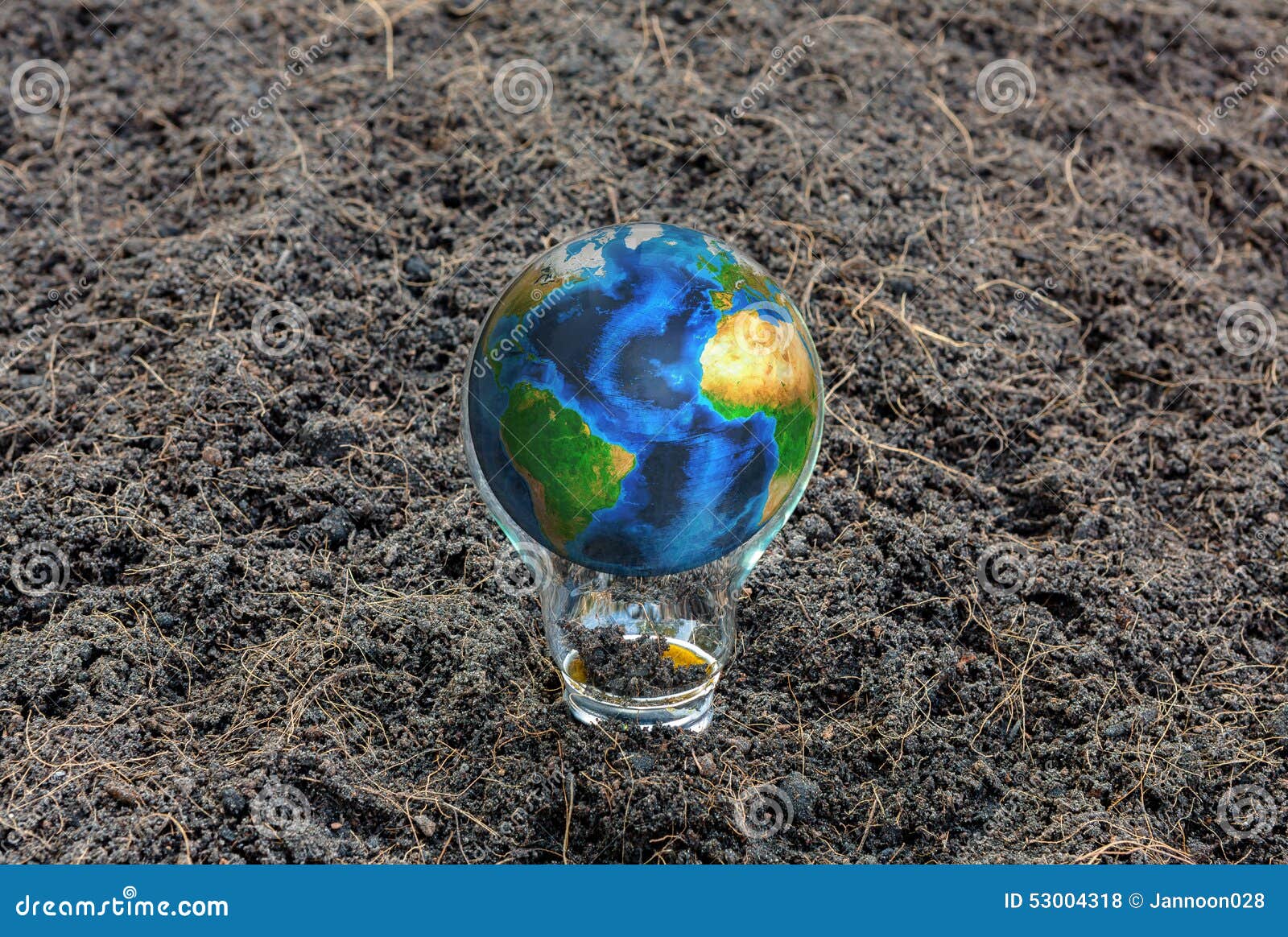 Earth in light bulb stock illustration. Illustration of light - 53004318