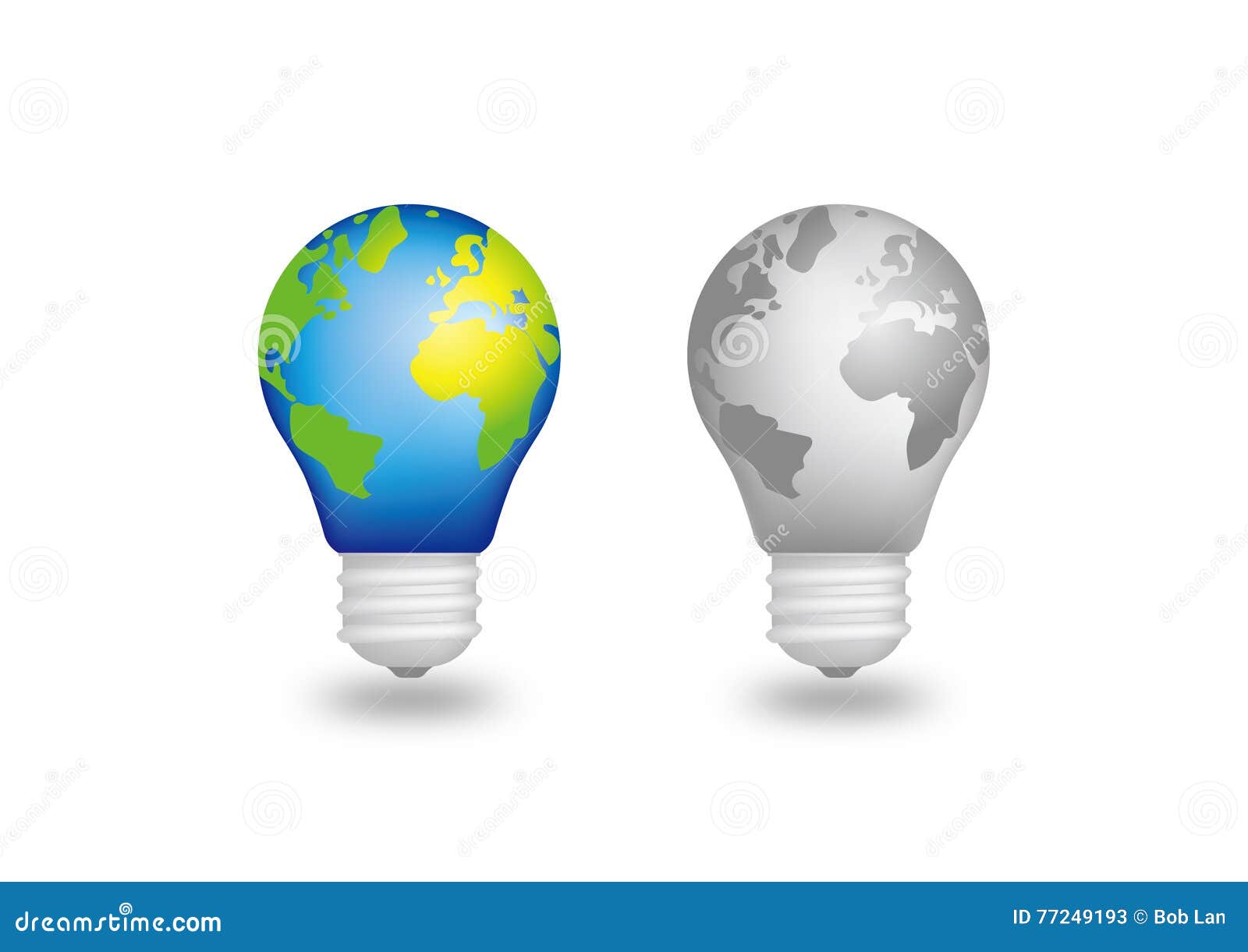 Earth Light Bulb - Green Energy Light - Lamps Stock Illustration ...