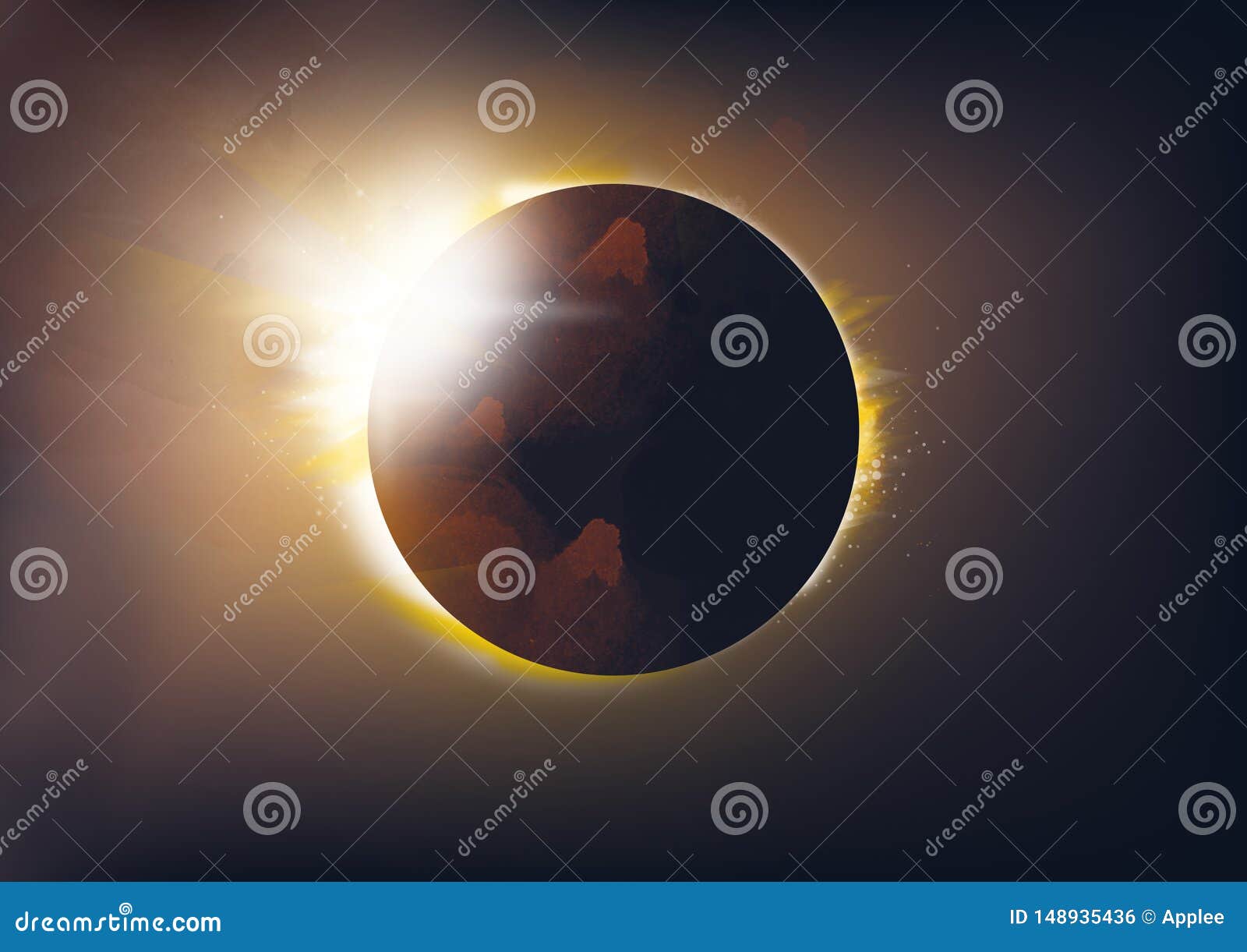 Earth Light Moon Sun Planet Background Stock Illustration ...