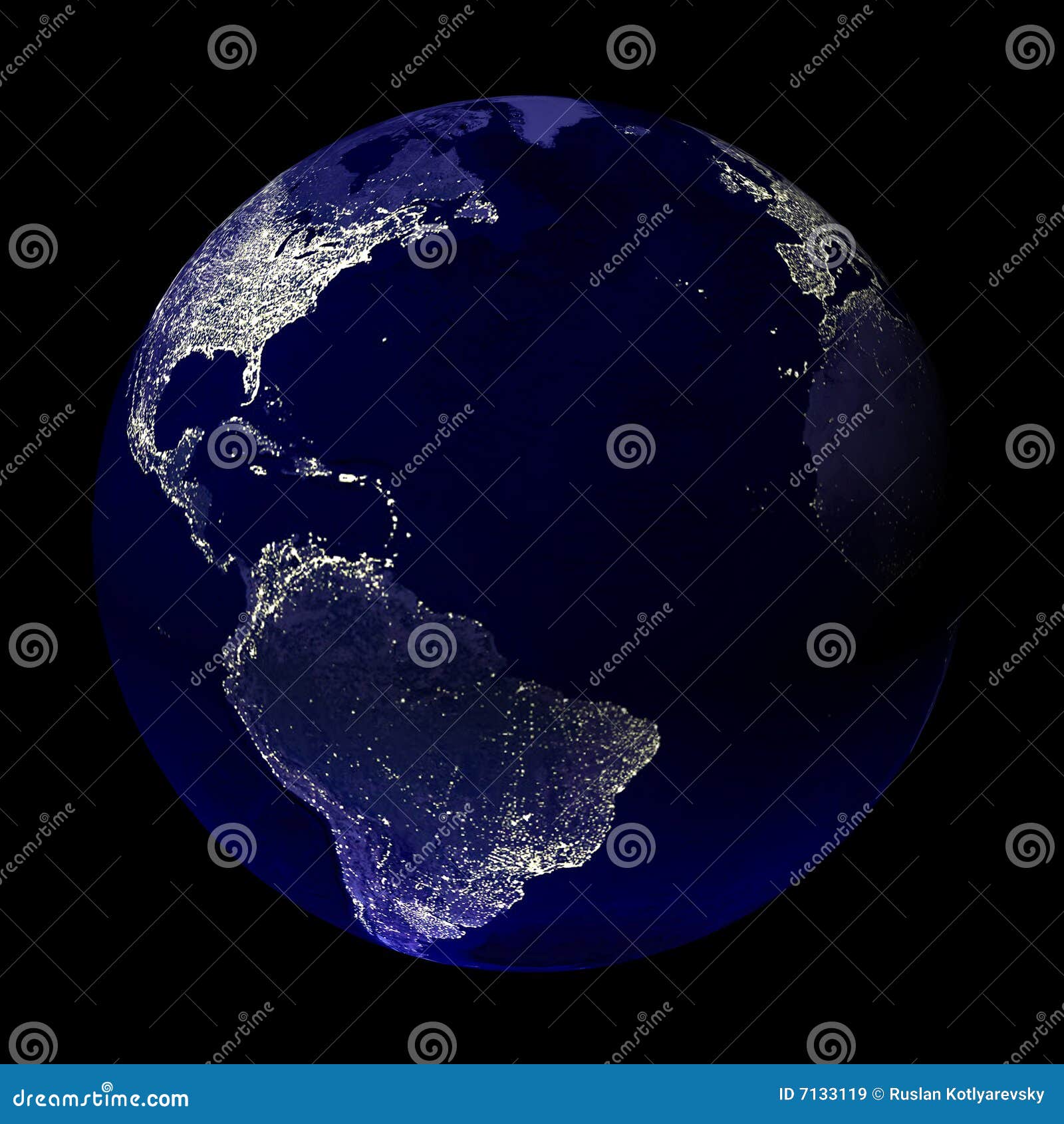 Earth Lights of South America Stock Illustration - Illustration of ...