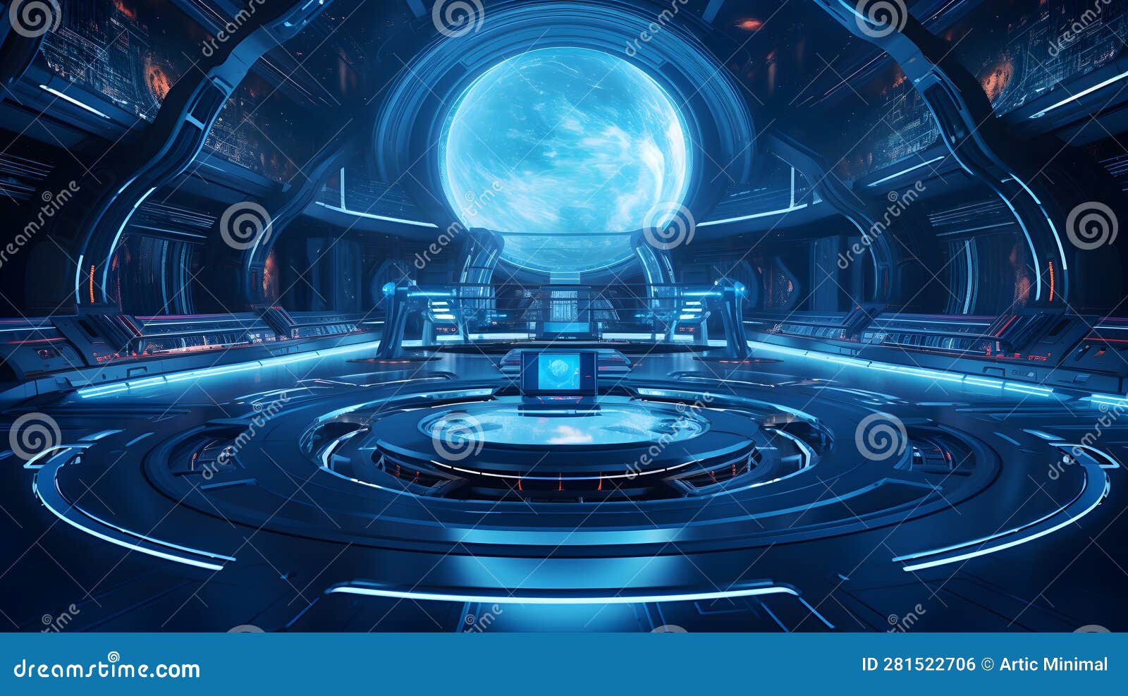 Earth-like Structure in Stunning Futuristic Technology Center in Blue ...