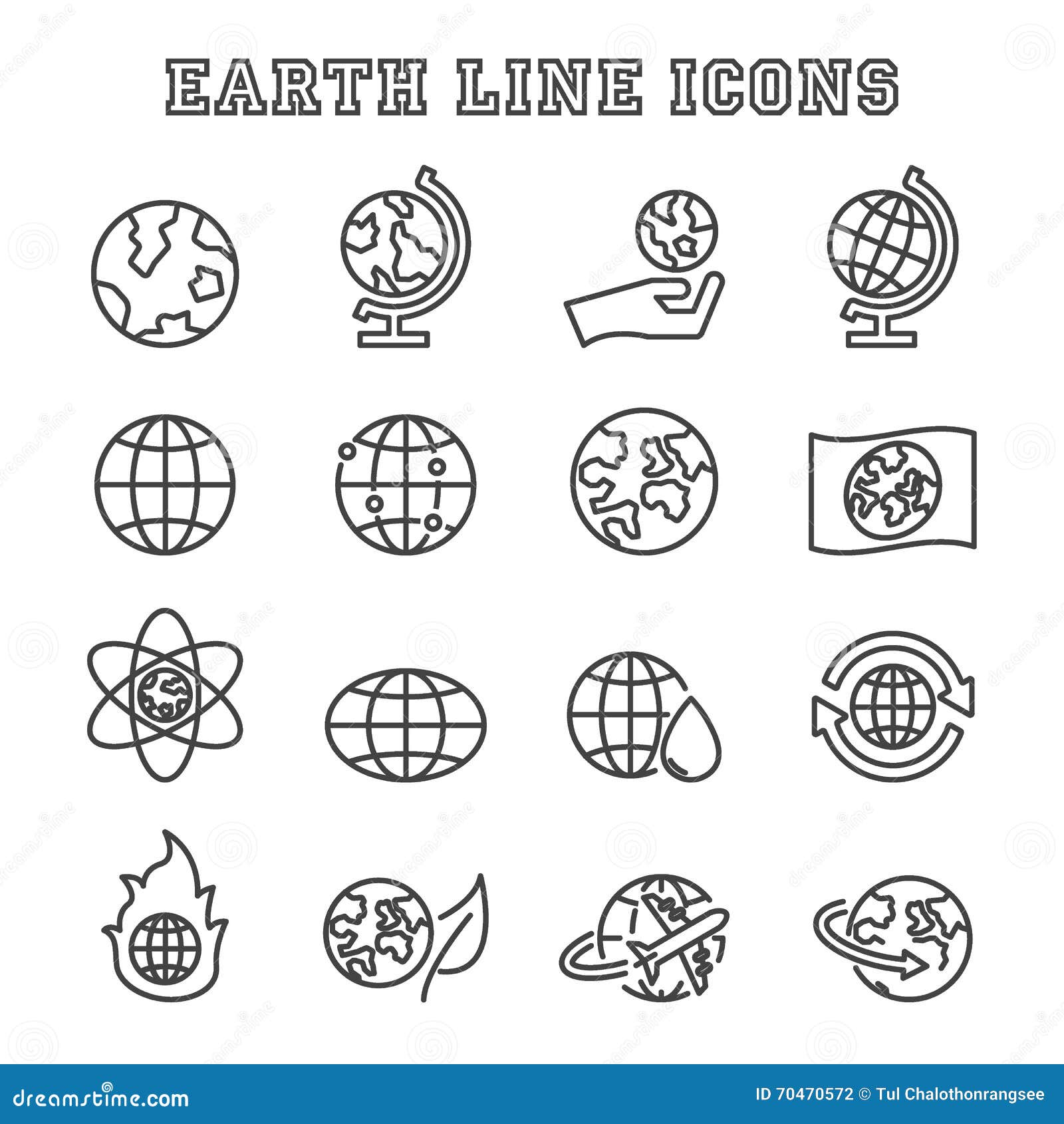 Earth line icons stock vector. Illustration of arrow - 70470572