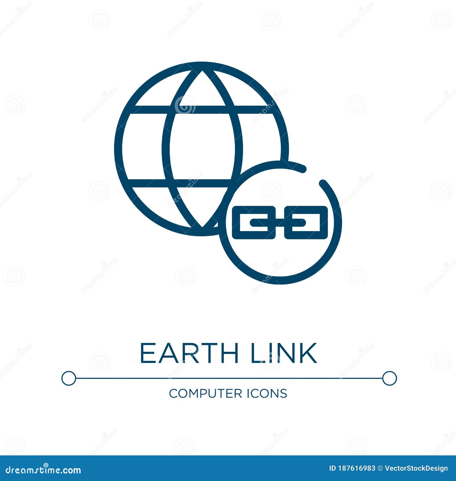 Earth Link Icon. Linear Vector Illustration from Computer and Media ...