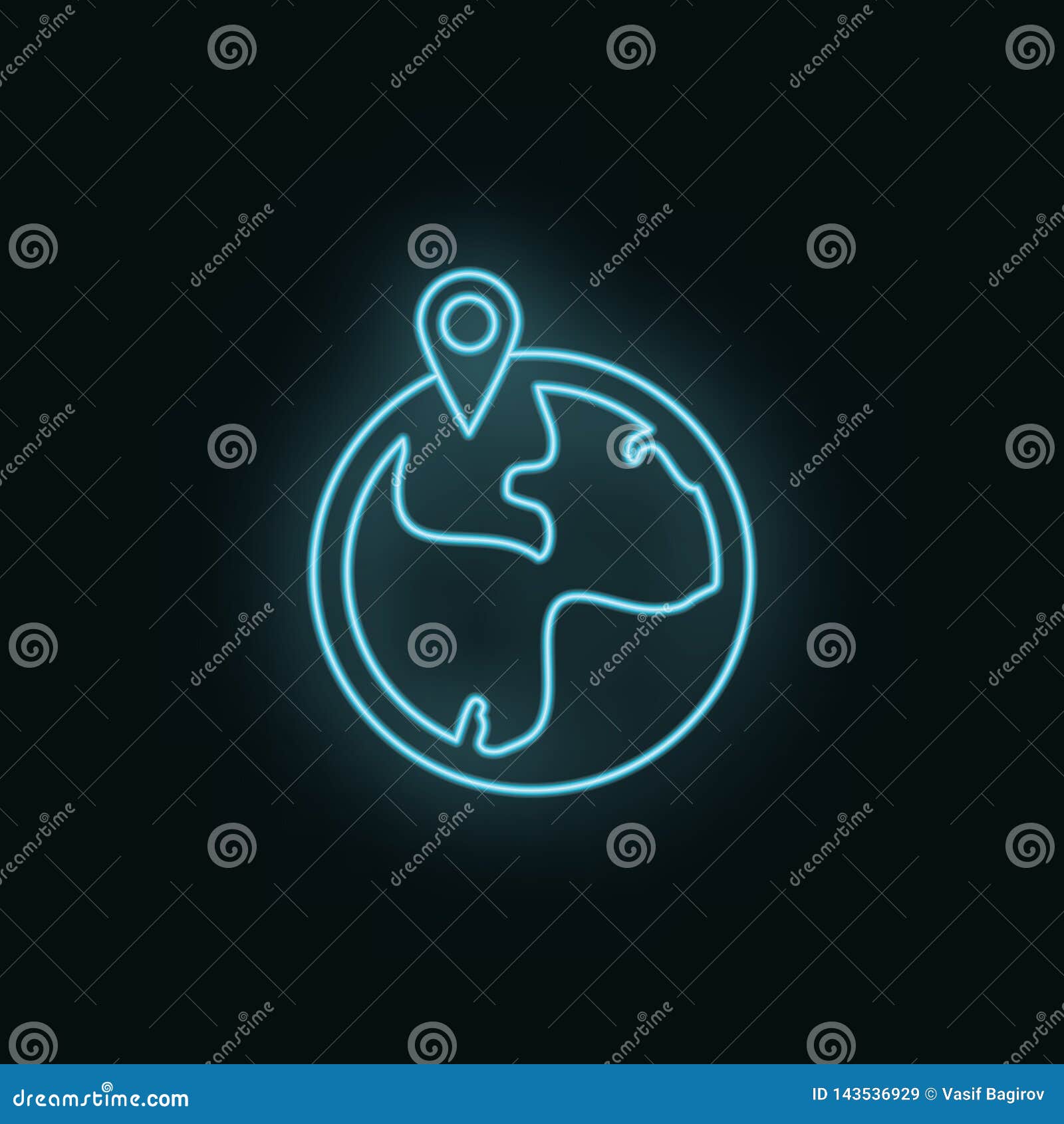 Earth, , Location, Neon, Icon. Web Development Vector Icon Stock ...