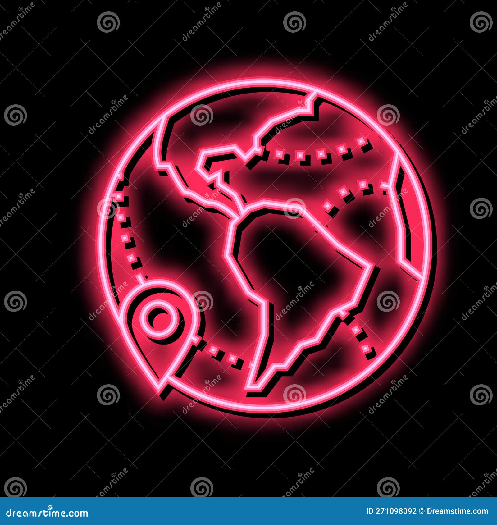Earth Location Point Neon Glow Icon Illustration Stock Vector ...