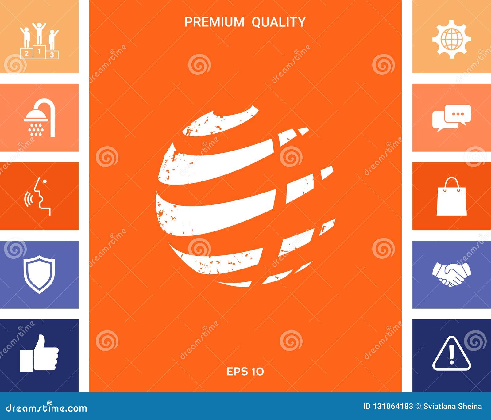 Earth Logo with Grunge Effect Stock Vector - Illustration of circle ...