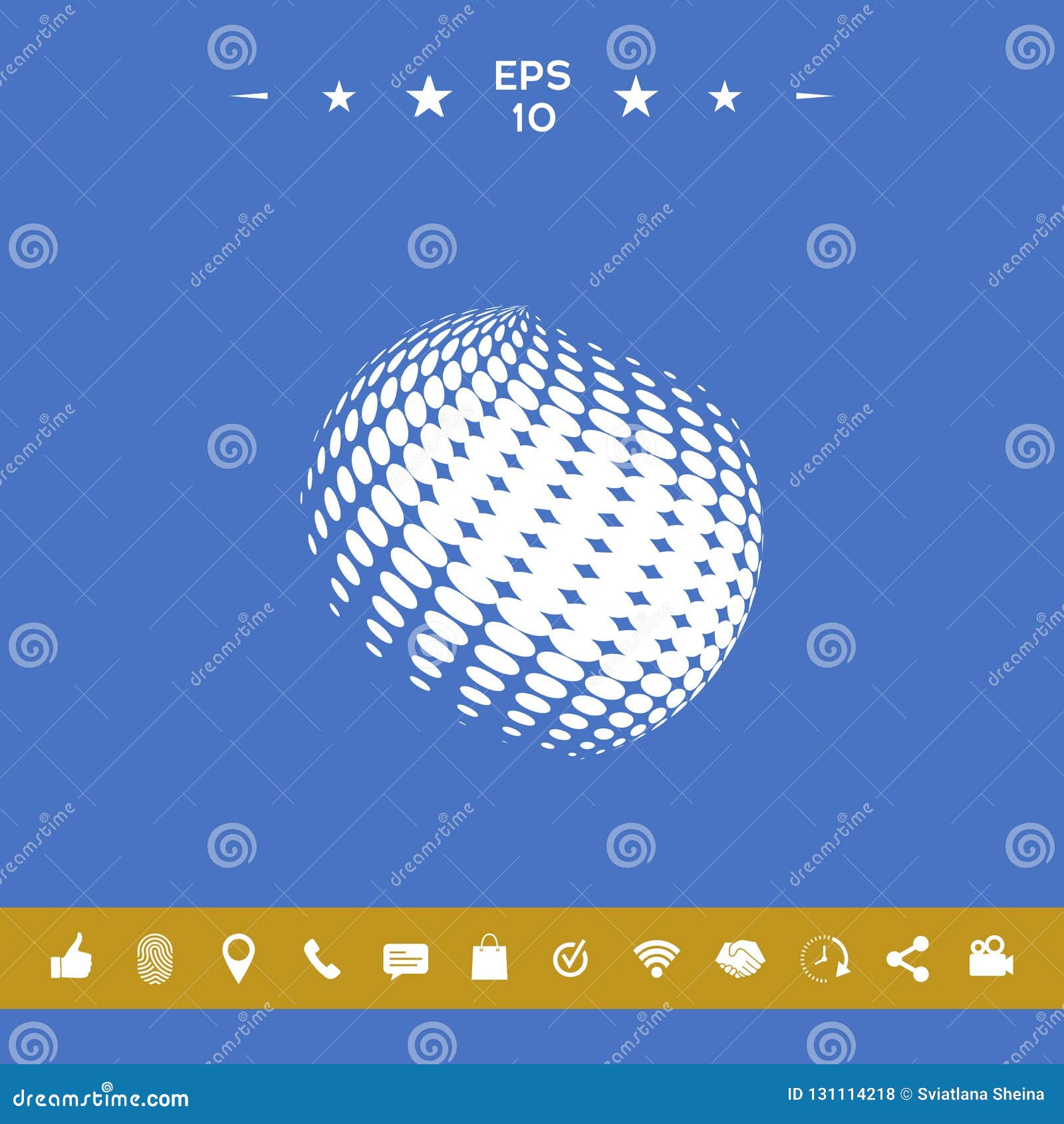 Earth Logo - Halftone Effect Stock Vector - Illustration of circular ...