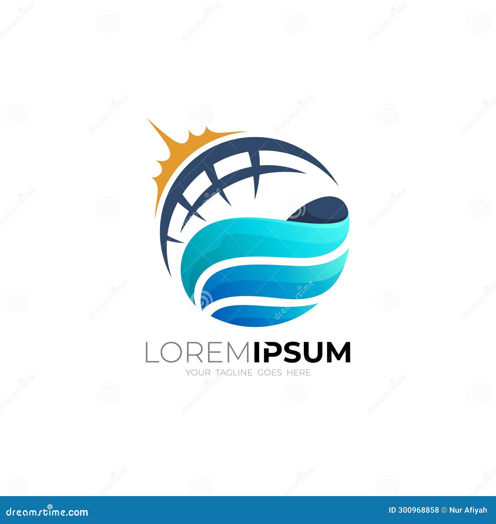 Earth Logo with Wave Design Combination, Planet Logos Stock Vector ...