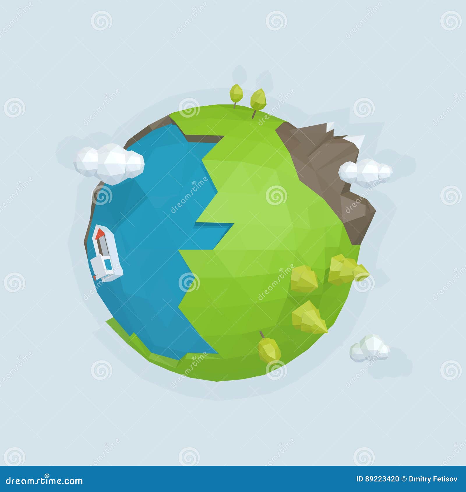 Earth. Low Poly Vector Illustration Stock Vector - Illustration of ...