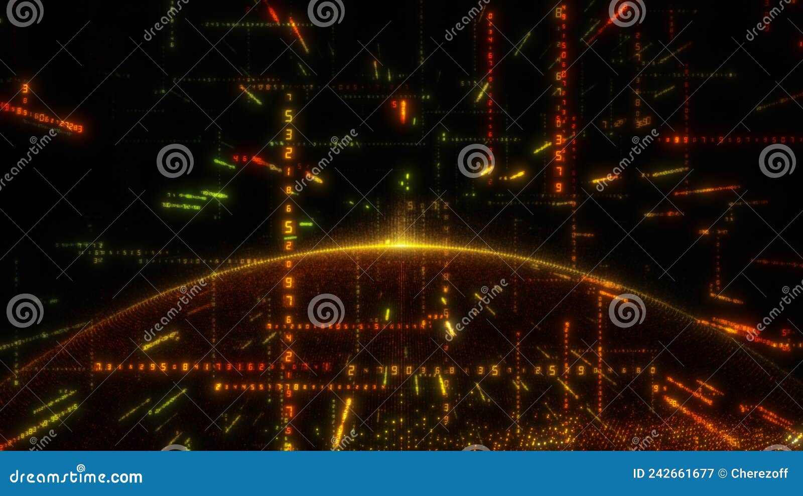 Earth and Luminous Elements with Numbers Stock Illustration ...