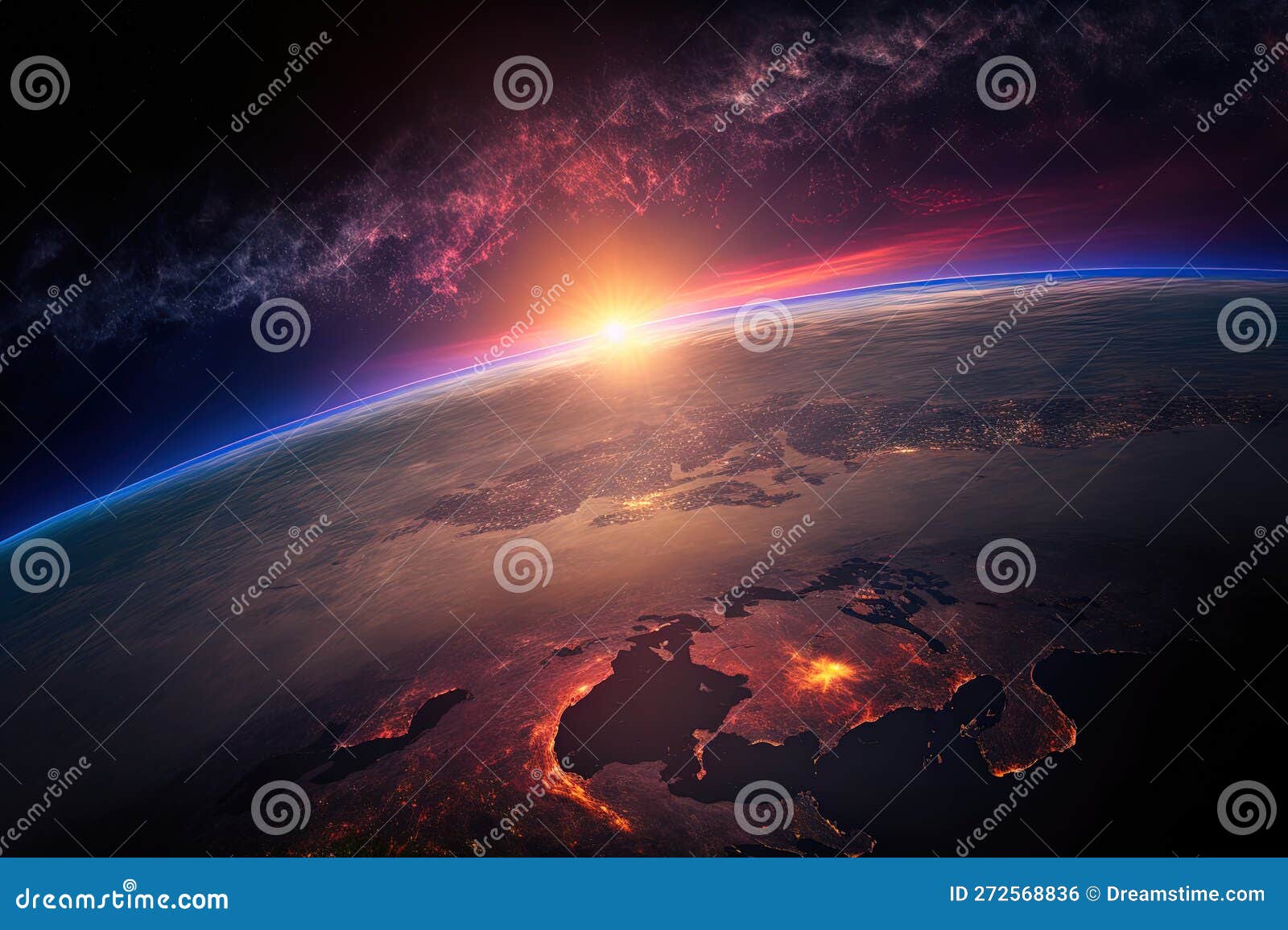 Earth with a Magnificent Sunset this Images Components Were Provided by ...