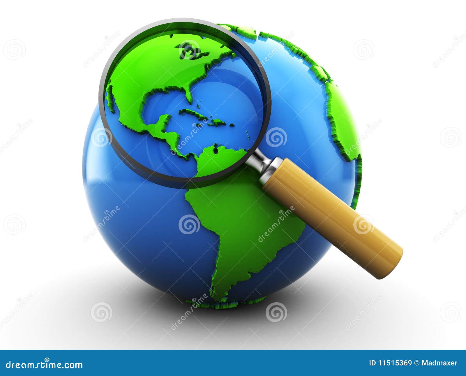 Earth and magnify glass stock illustration. Illustration of hold - 11515369