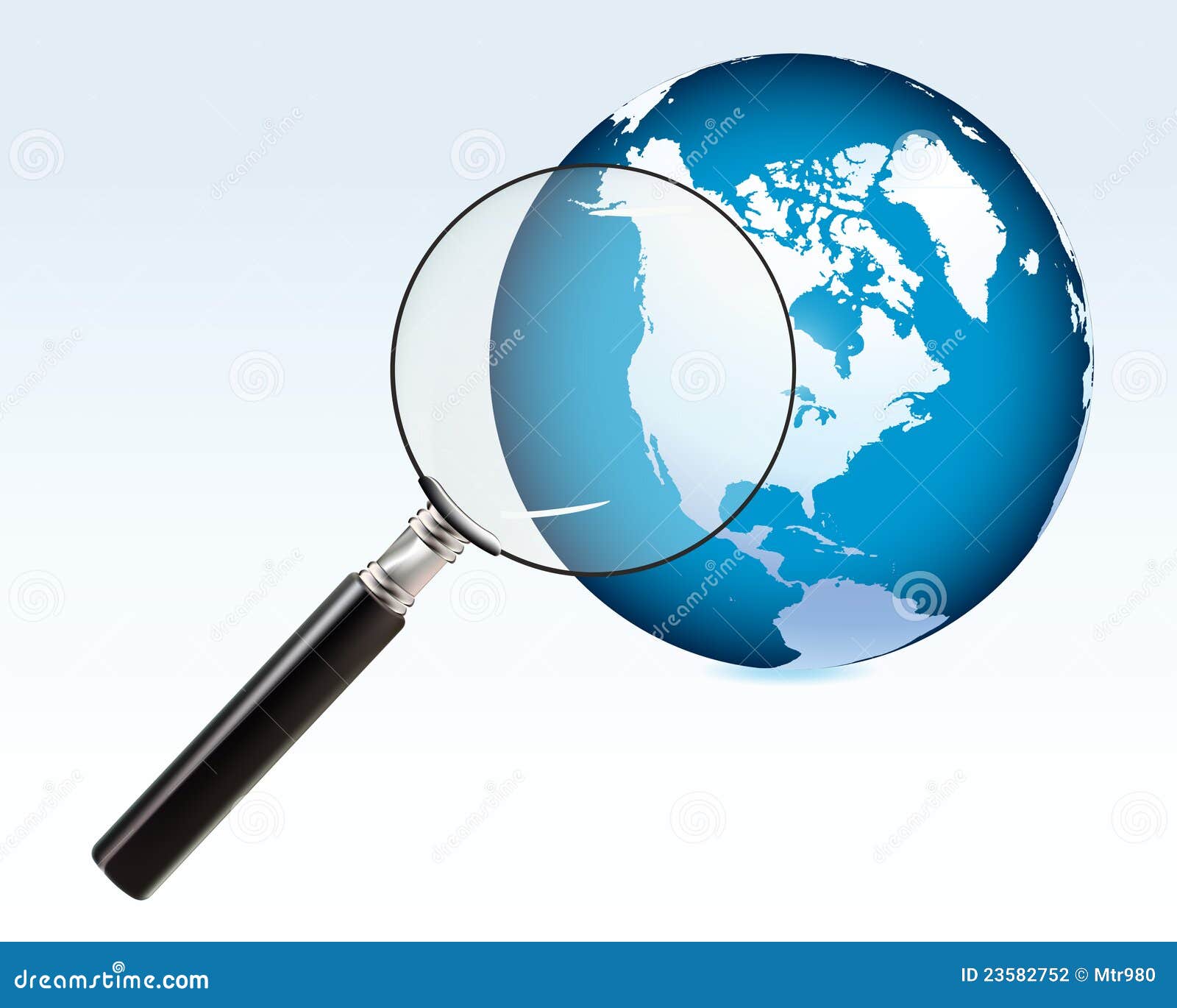 Earth through a Magnifying Glass Stock Vector - Illustration of blue ...