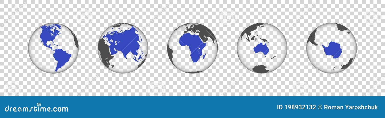 Earth Map. Continents of Earth. Earth Globe. World Map in Circle ...