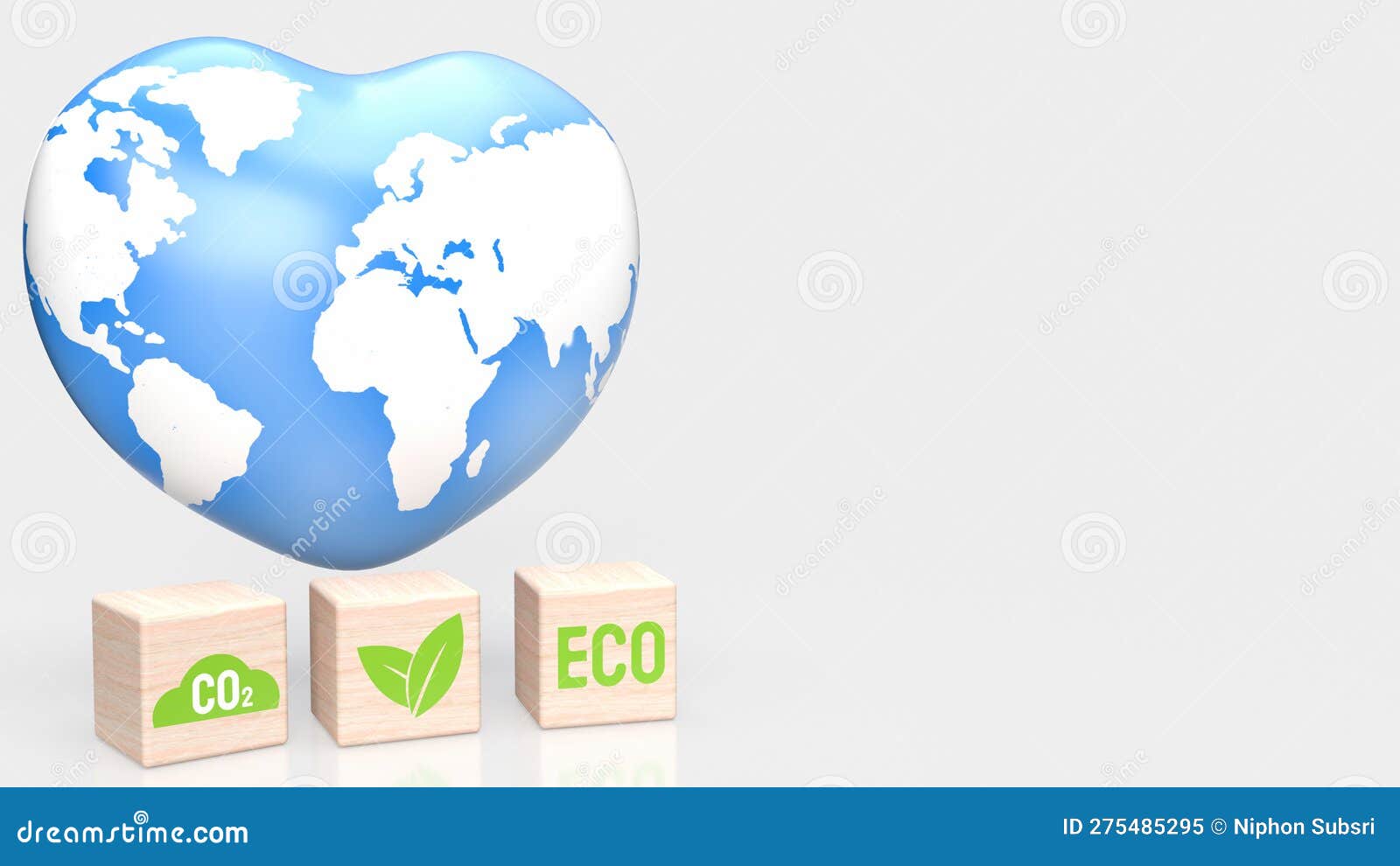 The Earth Map on Heart for Eco Concept 3d Rendering Stock Illustration ...