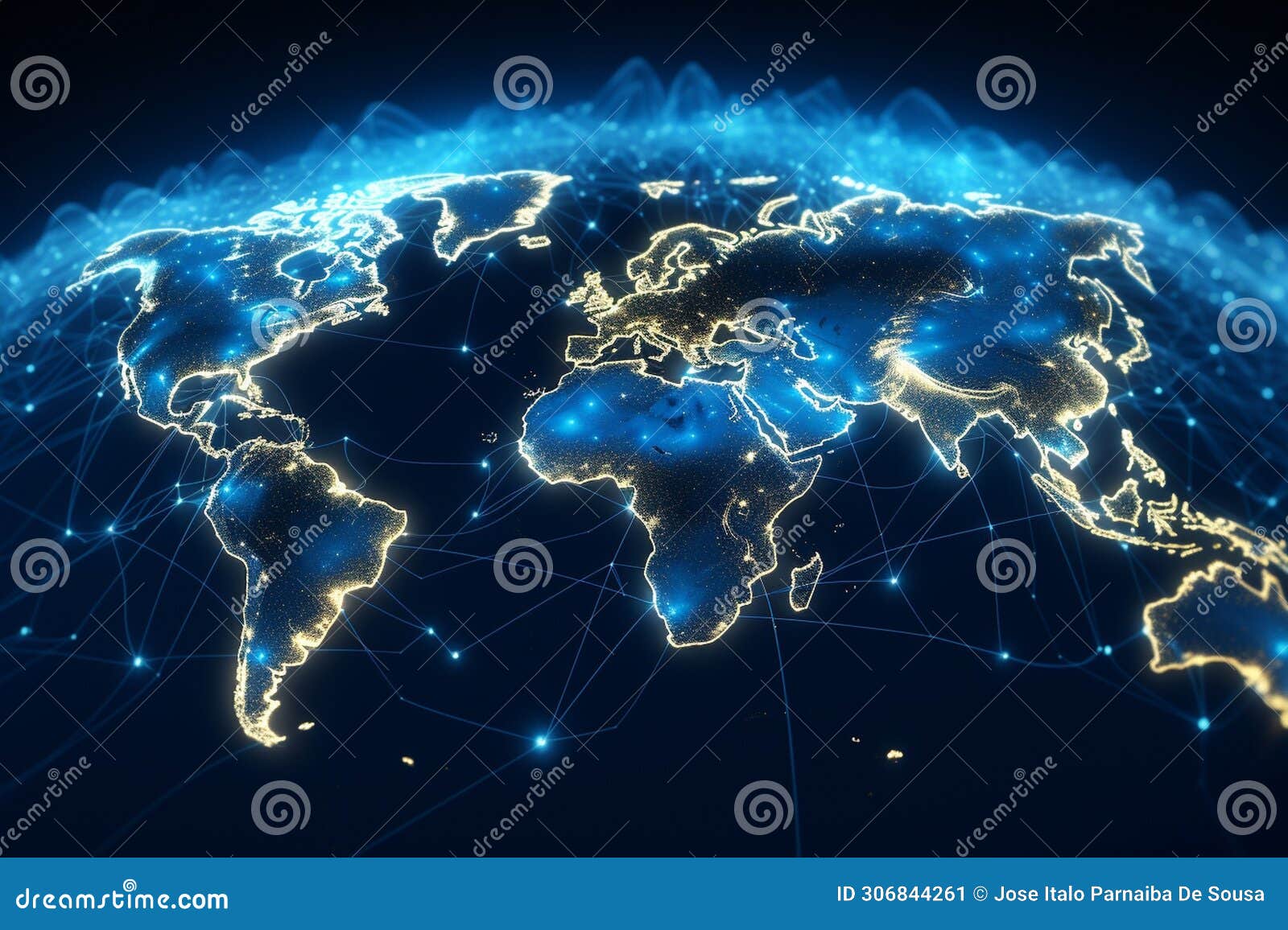 Earth Map Illustration with a Focus on Global. Generative Ai Stock ...